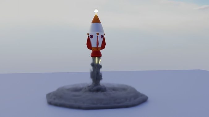 Cartoon Rocket Low-poly 3d model 3D model | CGTrader