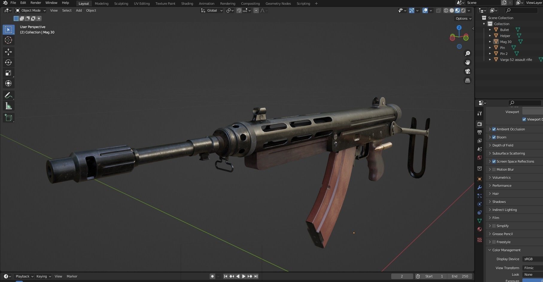 3D model Vargo 52 - Assault Rifle VR / AR / low-poly | CGTrader