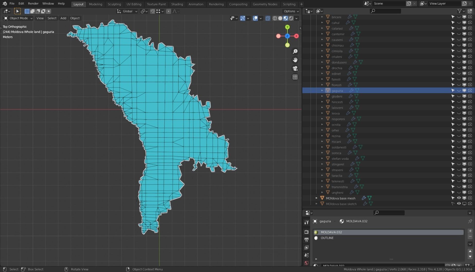 3D model MOLDOVA POLITICAL MAP LAYOUT VR / AR / low-poly | CGTrader