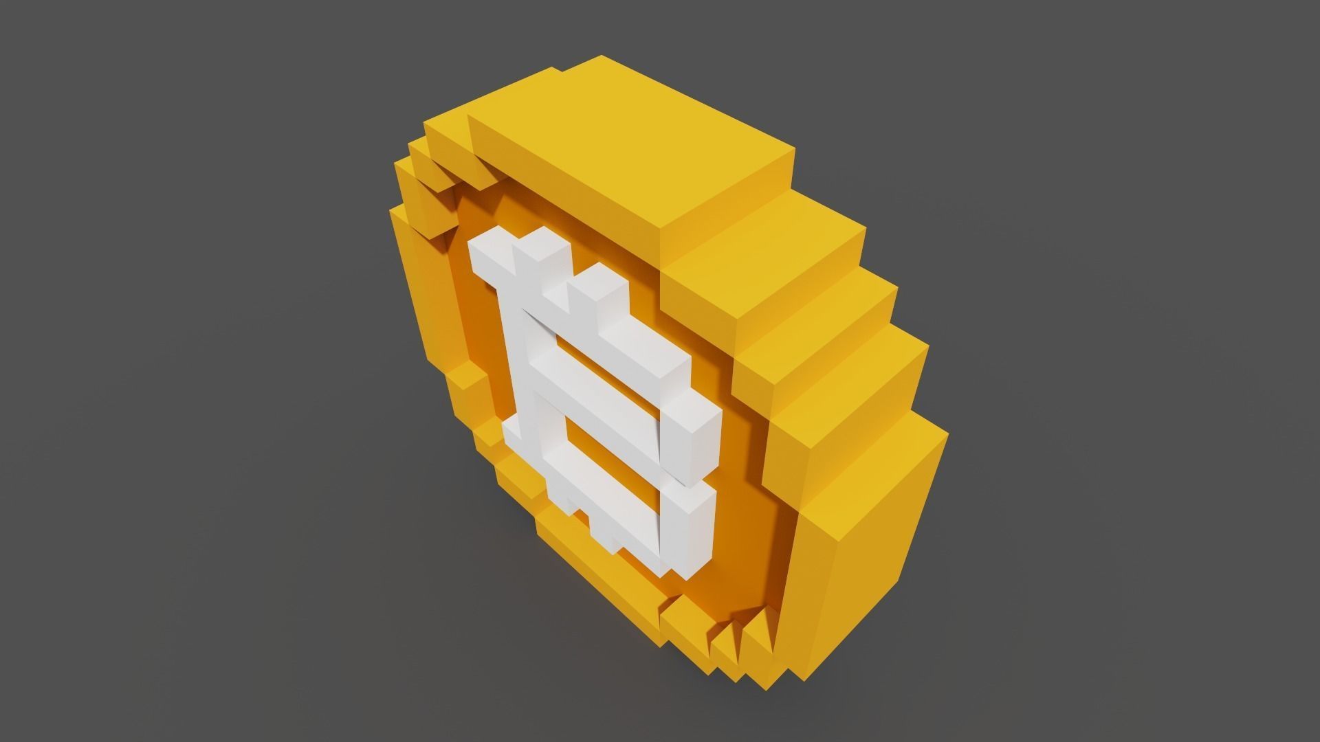 3D model Bitcoin 8bit two-sided coin VR / AR / low-poly | CGTrader