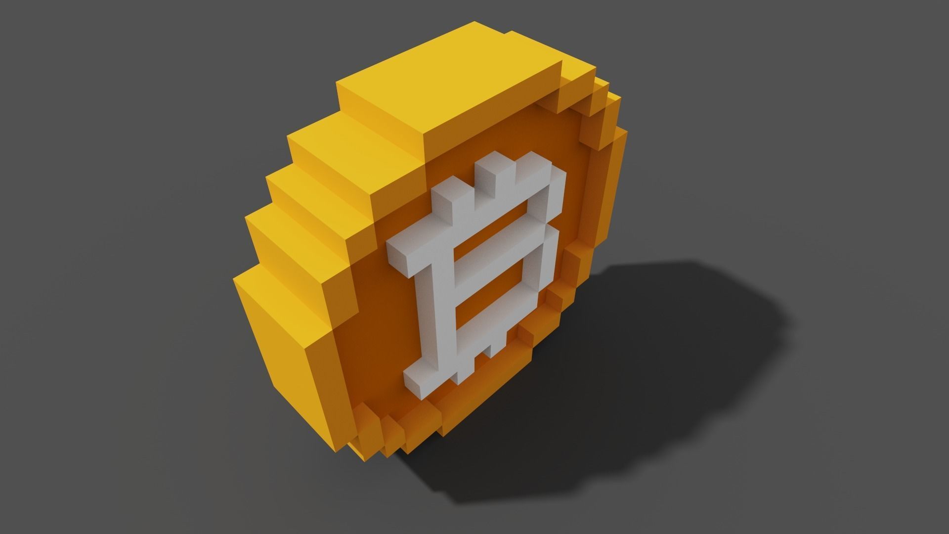 3D model Bitcoin 8bit two-sided coin VR / AR / low-poly | CGTrader
