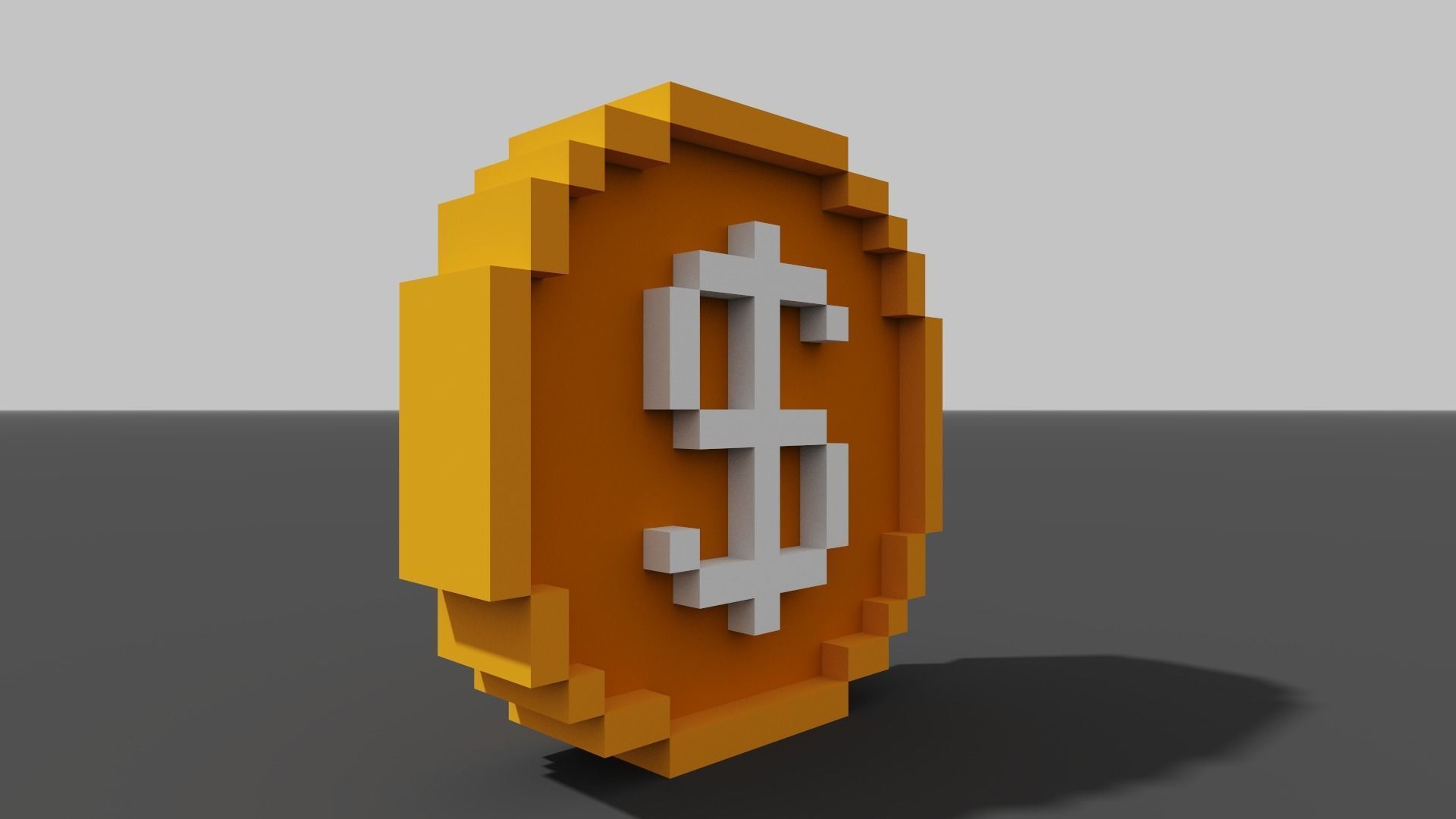 3D model US dollar 8bit two sided coin VR / AR / low-poly | CGTrader