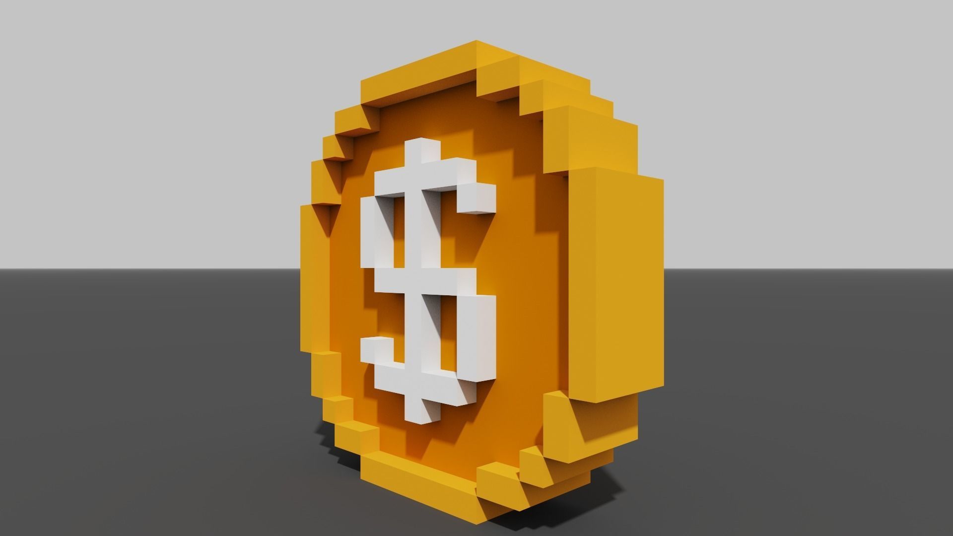 3D model US dollar 8bit two sided coin VR / AR / low-poly | CGTrader