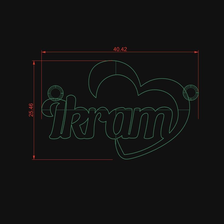 IKRAM NAME LOCKET 3D model 3D printable | CGTrader