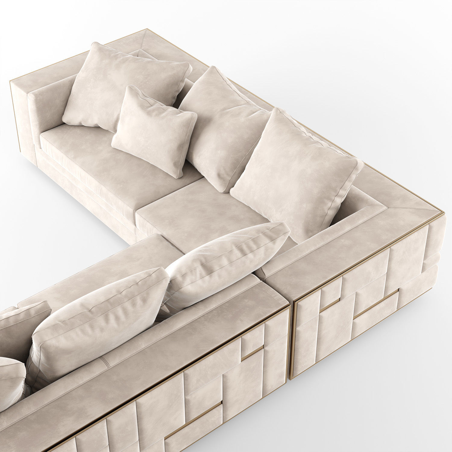 Visionnaire BABYLON Sectional leather sofa 02 3D model | CGTrader