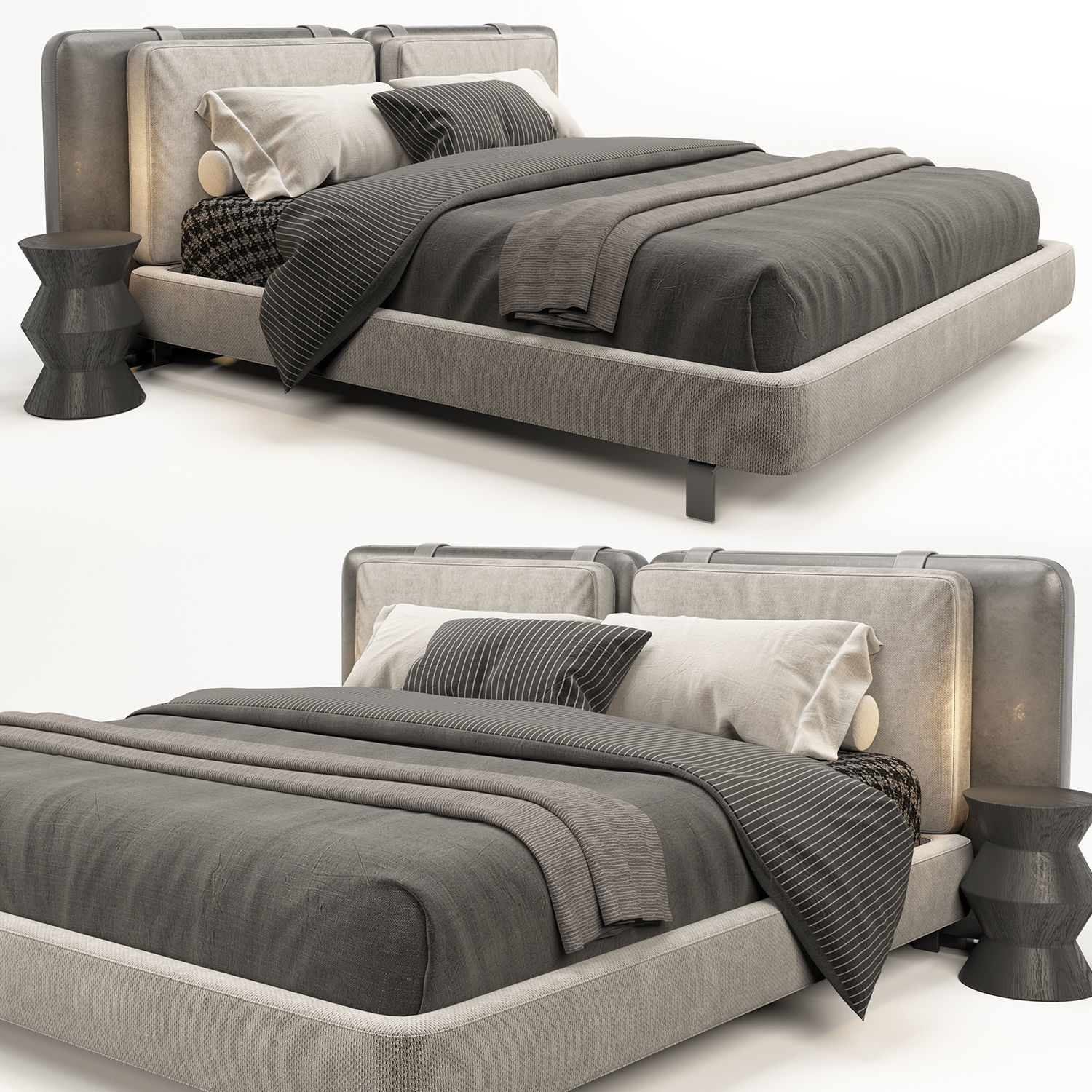 Minotti Tatlin Soft Bed 3D model | CGTrader