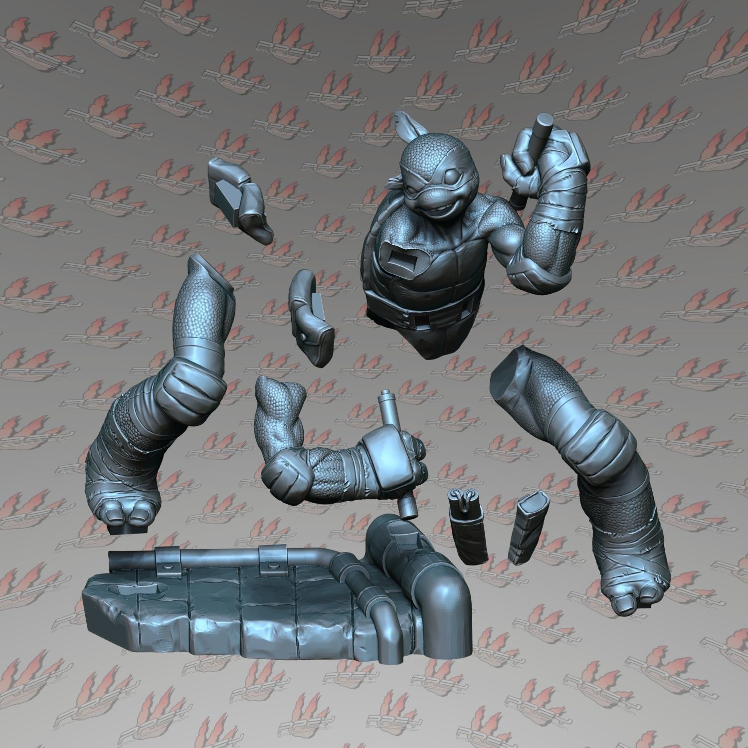 Mikey 1-10 scale TMNT - IDW 3D model 3D printable | CGTrader