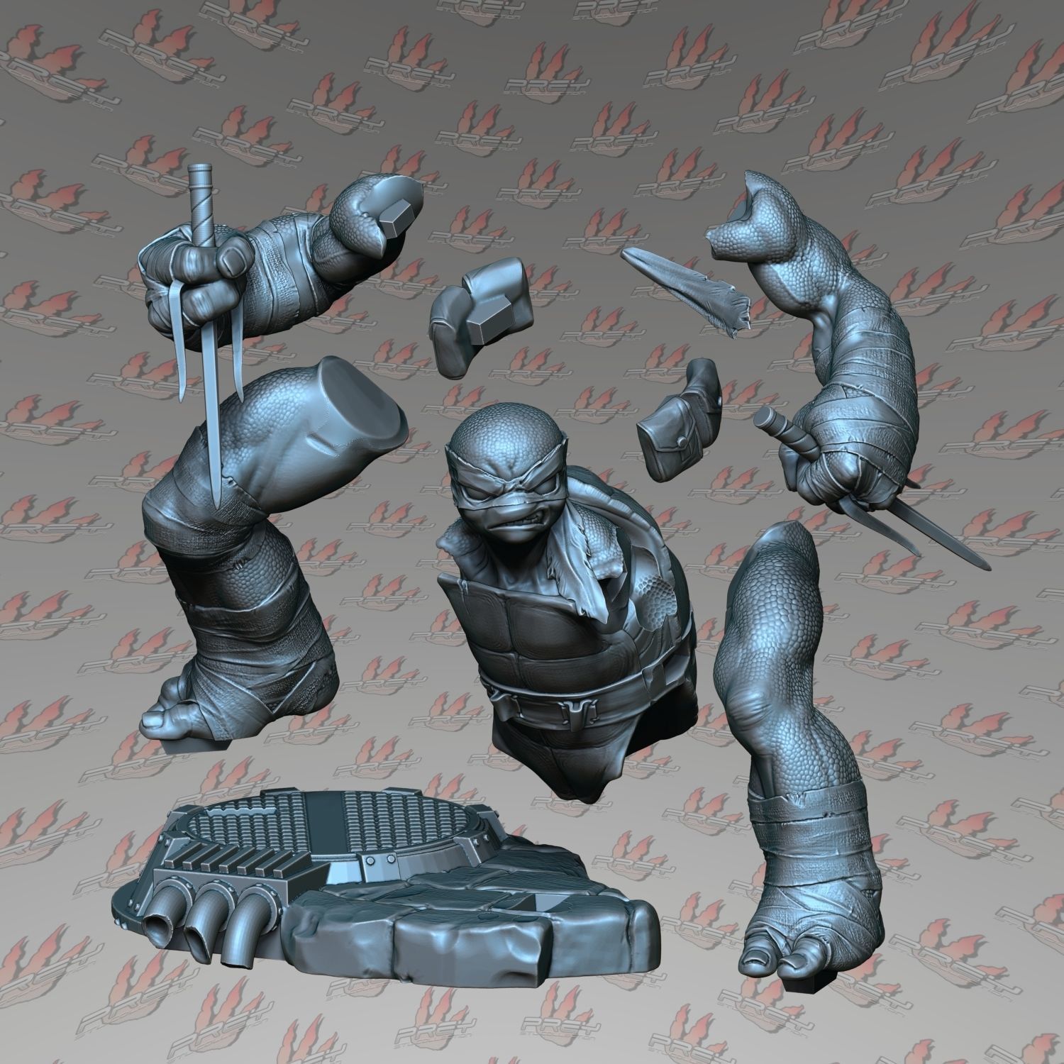 Raph 1-10 scale TMNT - IDW 3D model 3D printable | CGTrader