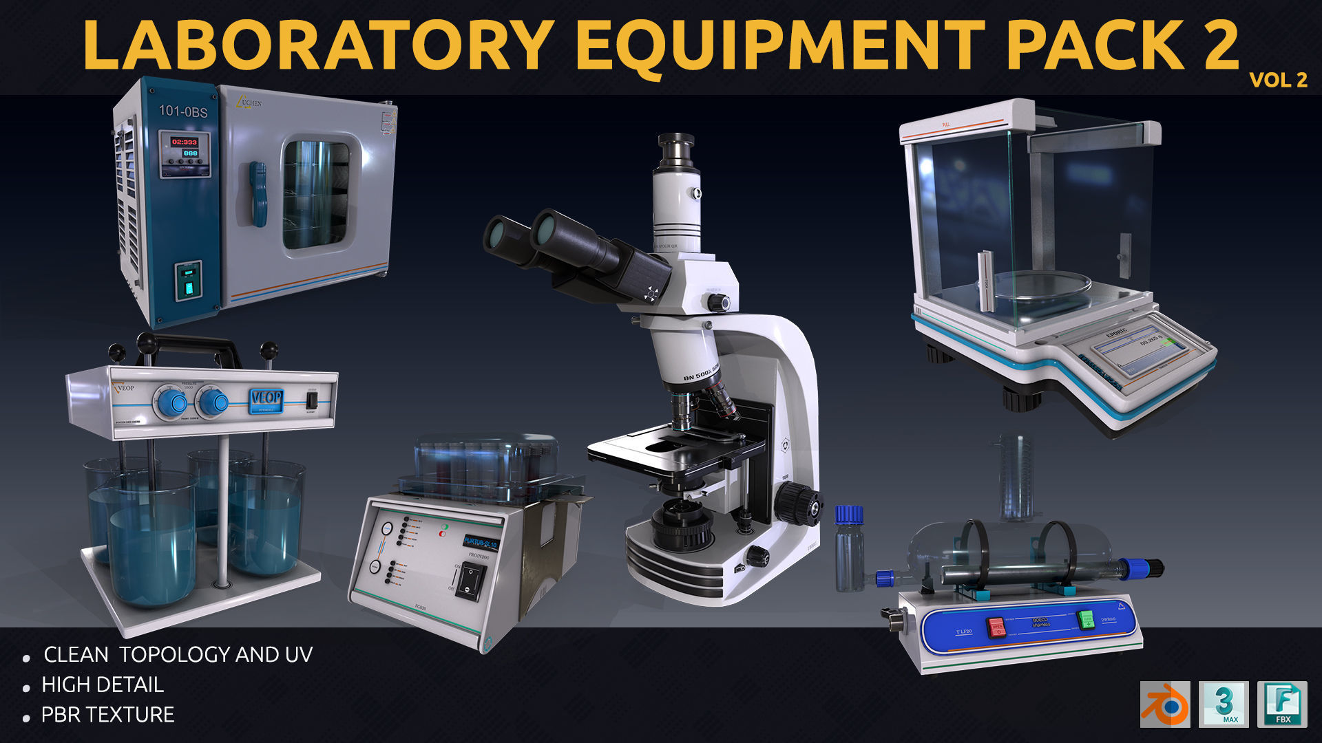 3D model laboratory equipment full pack VR / AR / low-poly | CGTrader