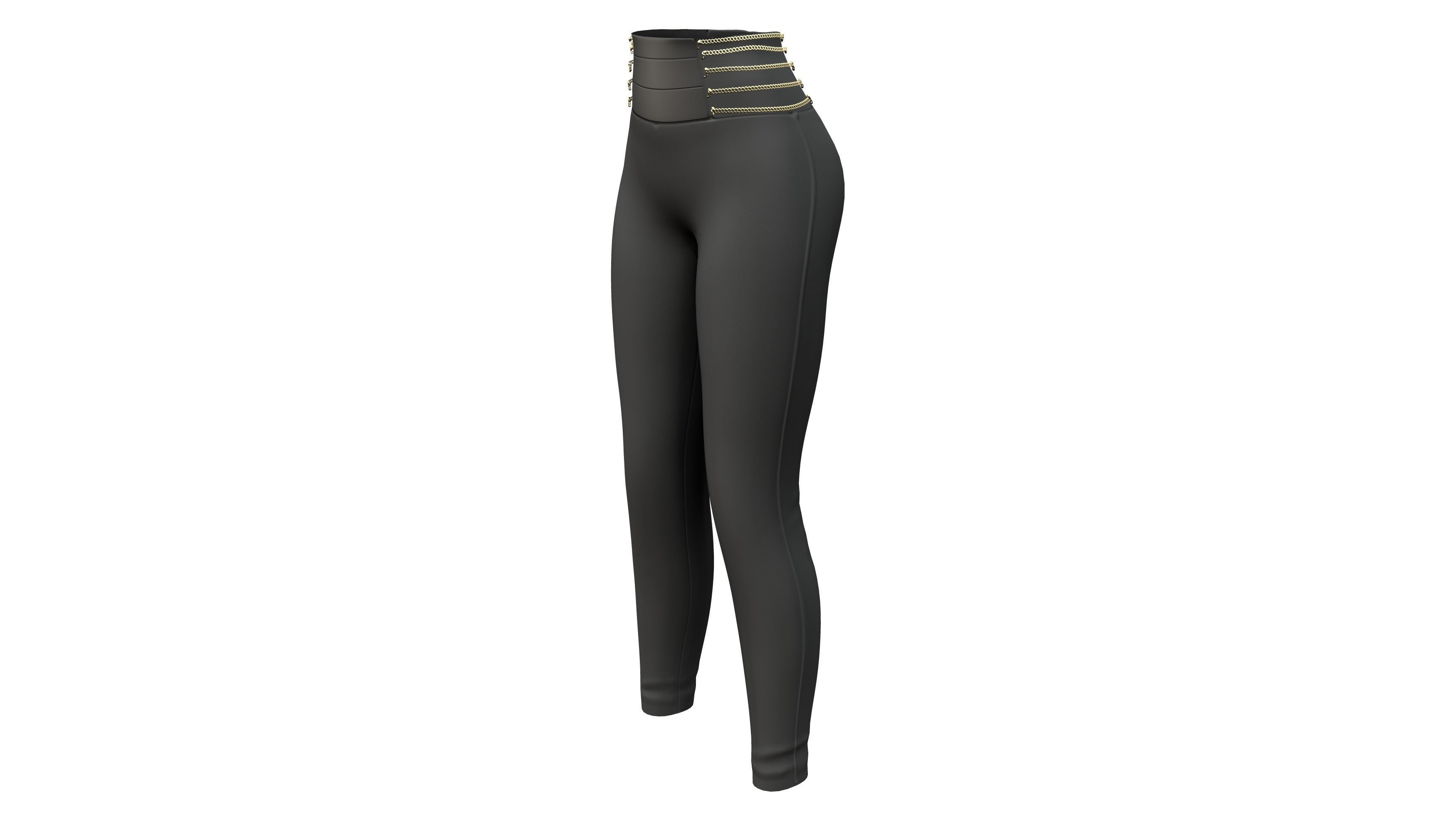 3D model Chains Decorated Black Leggings VR / AR / low-poly | CGTrader