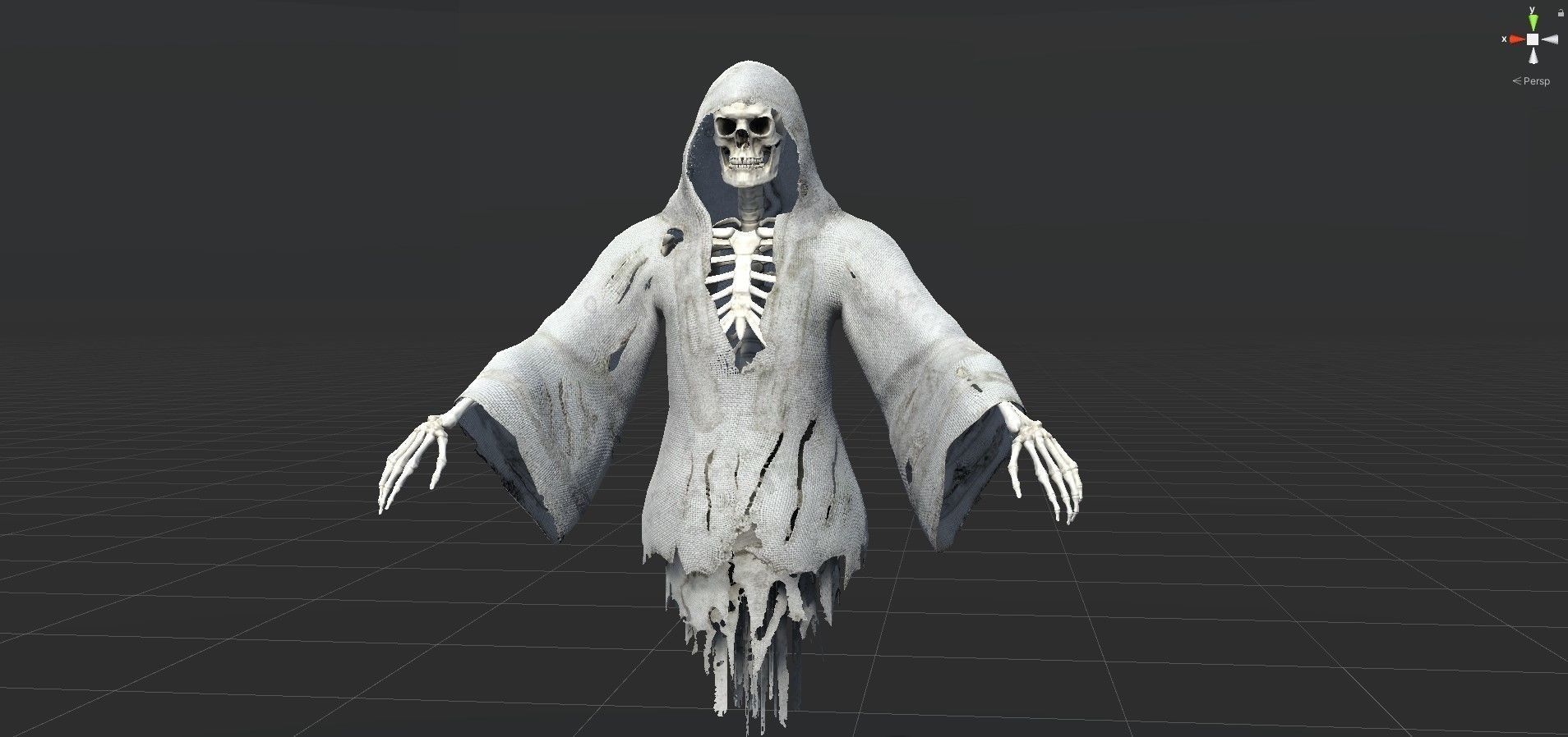 3D model Ghost skeleton in hooded robe VR / AR / low-poly | CGTrader