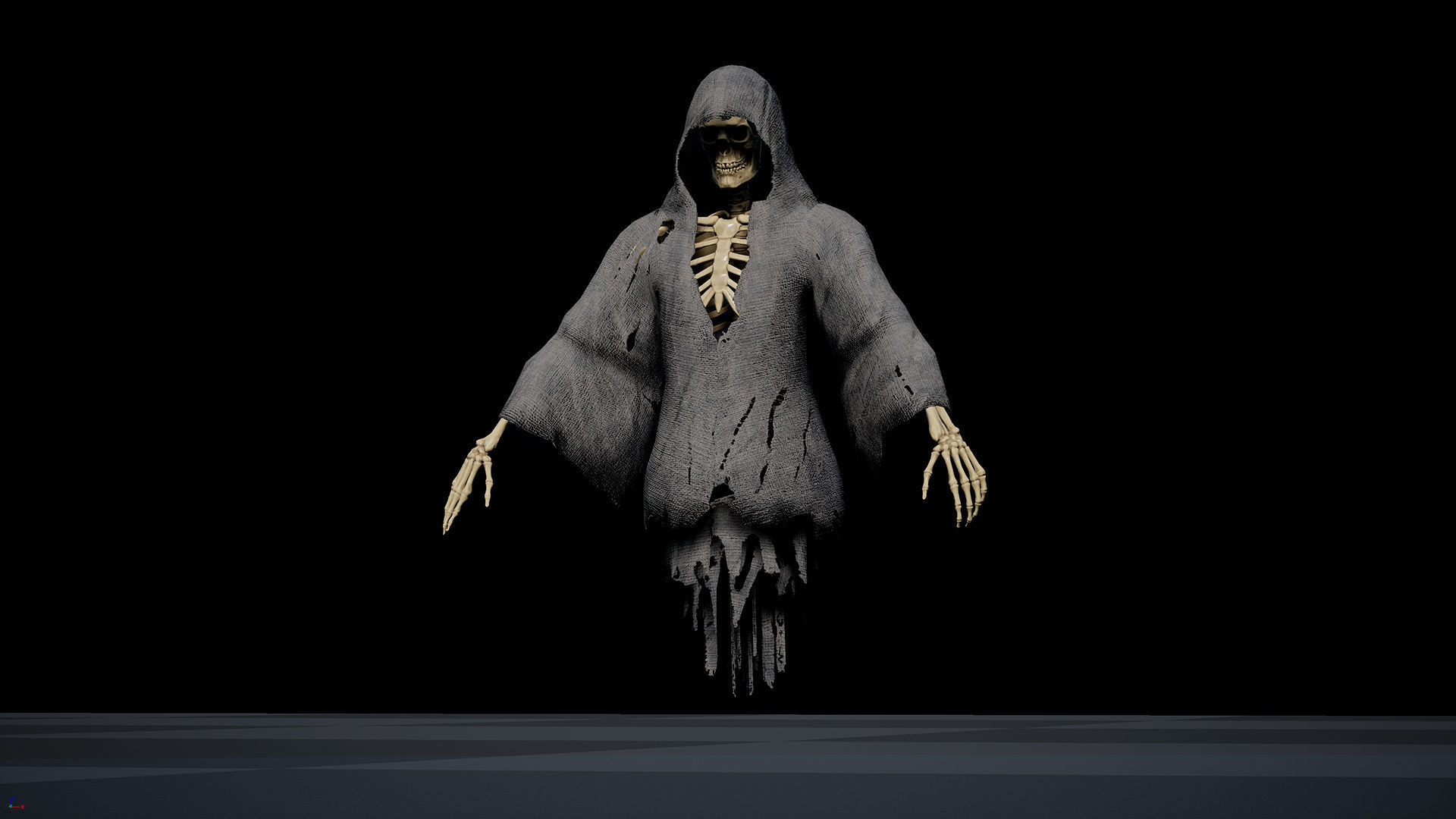 3D model Ghost skeleton in hooded robe VR / AR / low-poly | CGTrader