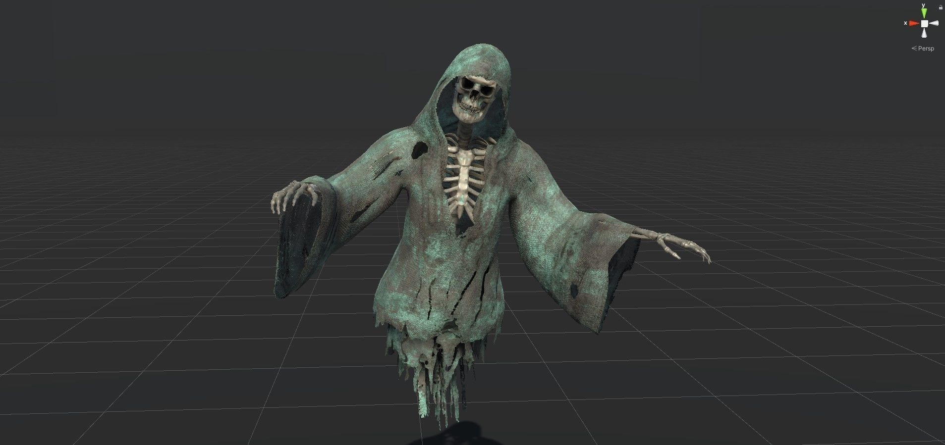 3D model Ghost skeleton in hooded robe VR / AR / low-poly | CGTrader