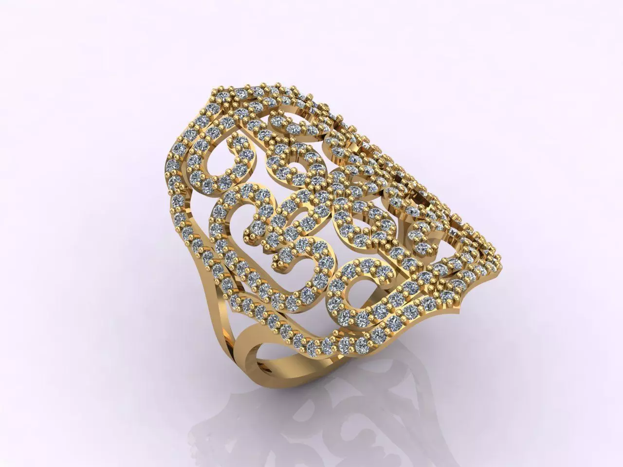 Long Ring With Stone Women Ring 3DM 26 3D model 3D printable | CGTrader