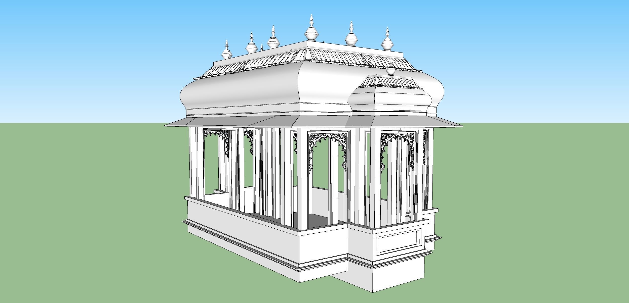 indian jodhpuri stone chatri temple 3D model | CGTrader