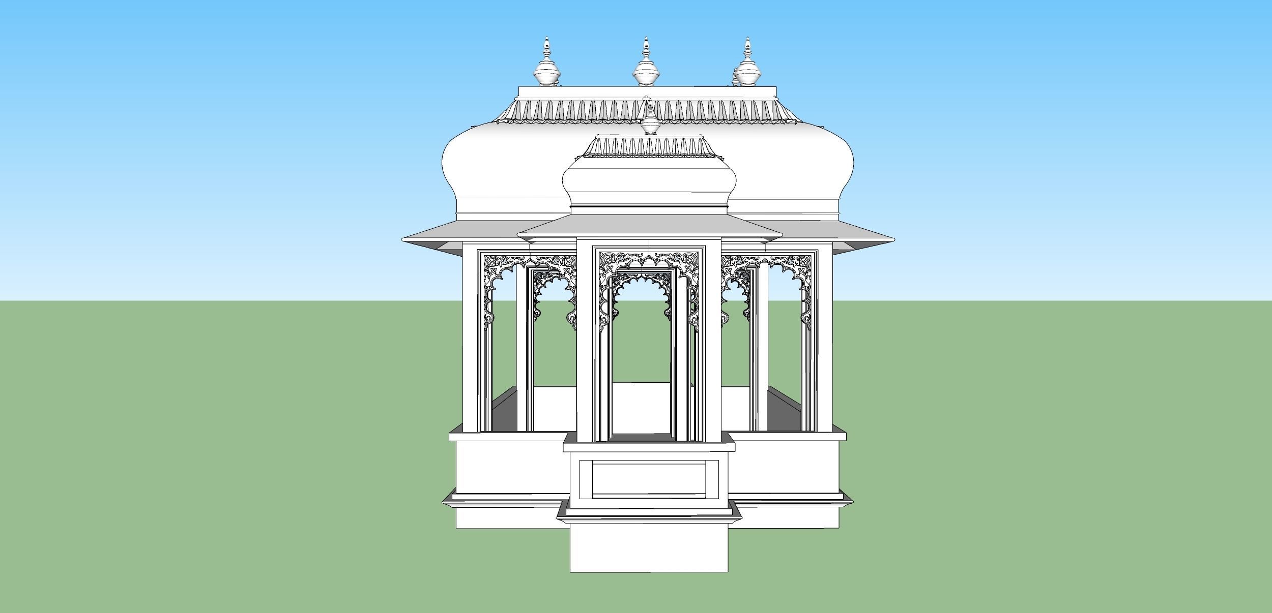 indian jodhpuri stone chatri temple 3D model | CGTrader