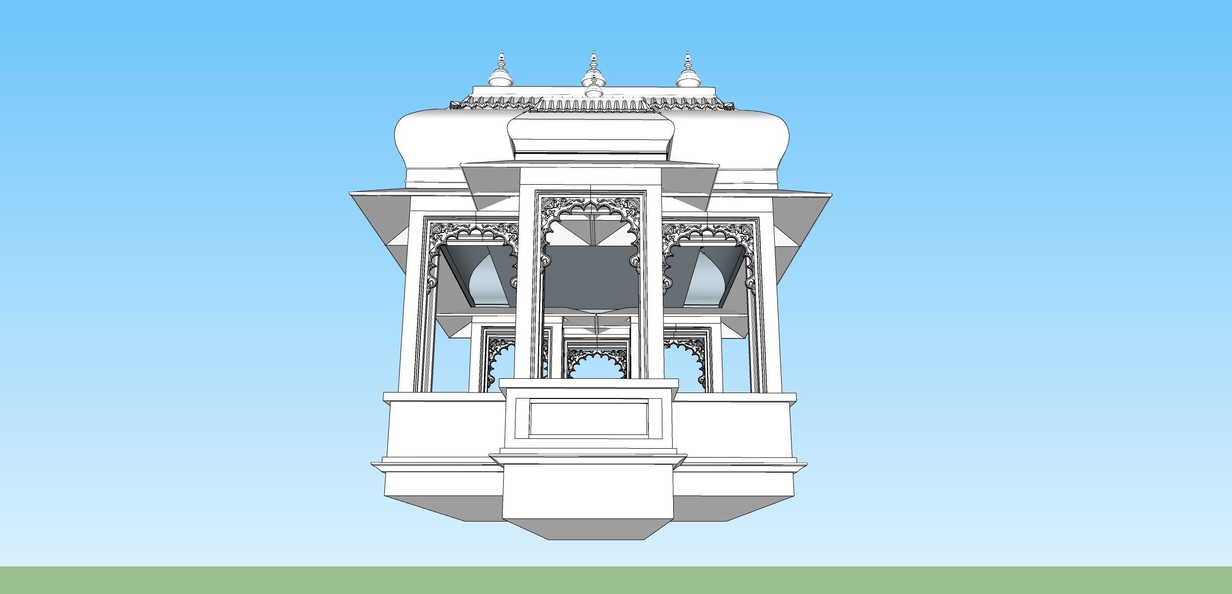 indian jodhpuri stone chatri temple 3D model | CGTrader