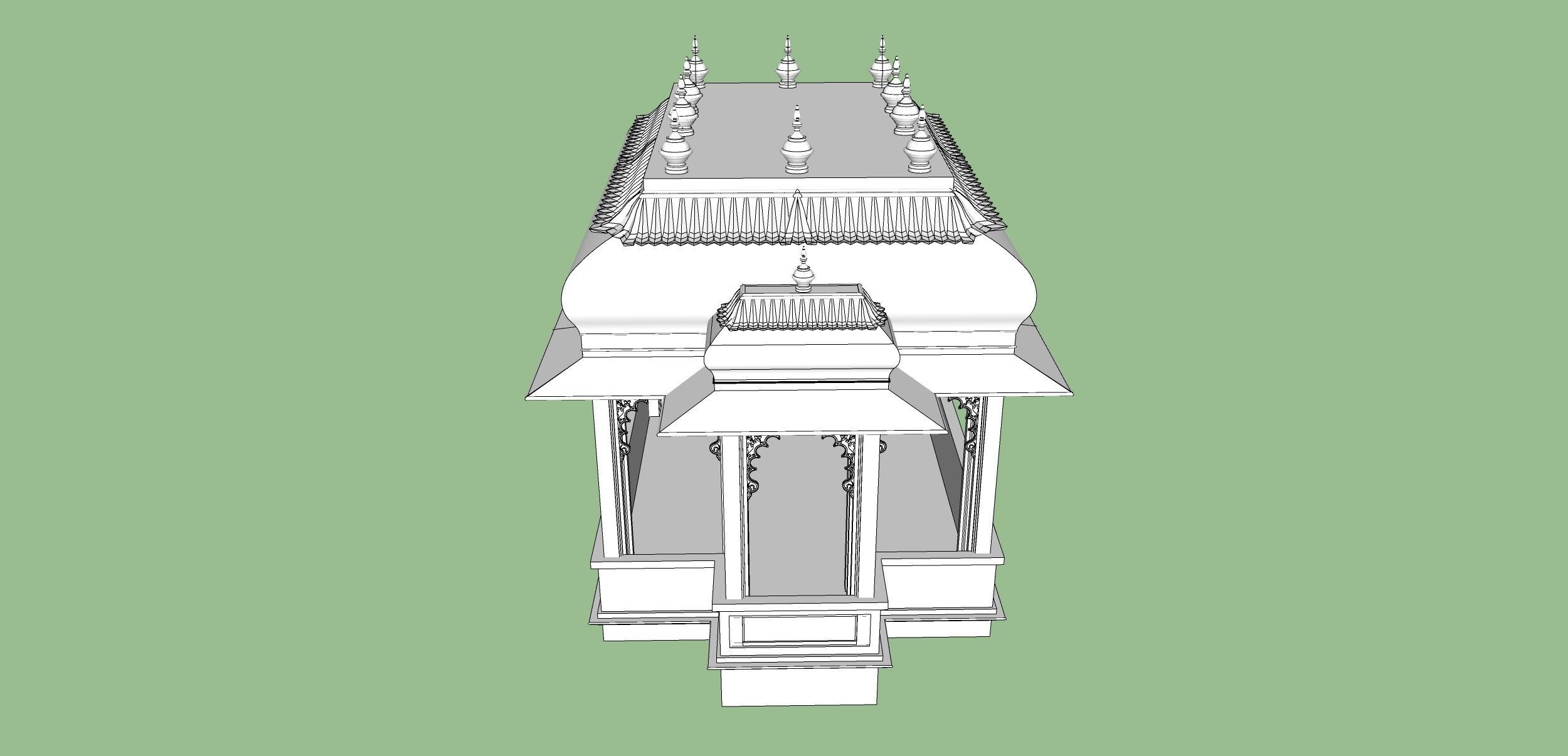 indian jodhpuri stone chatri temple 3D model | CGTrader