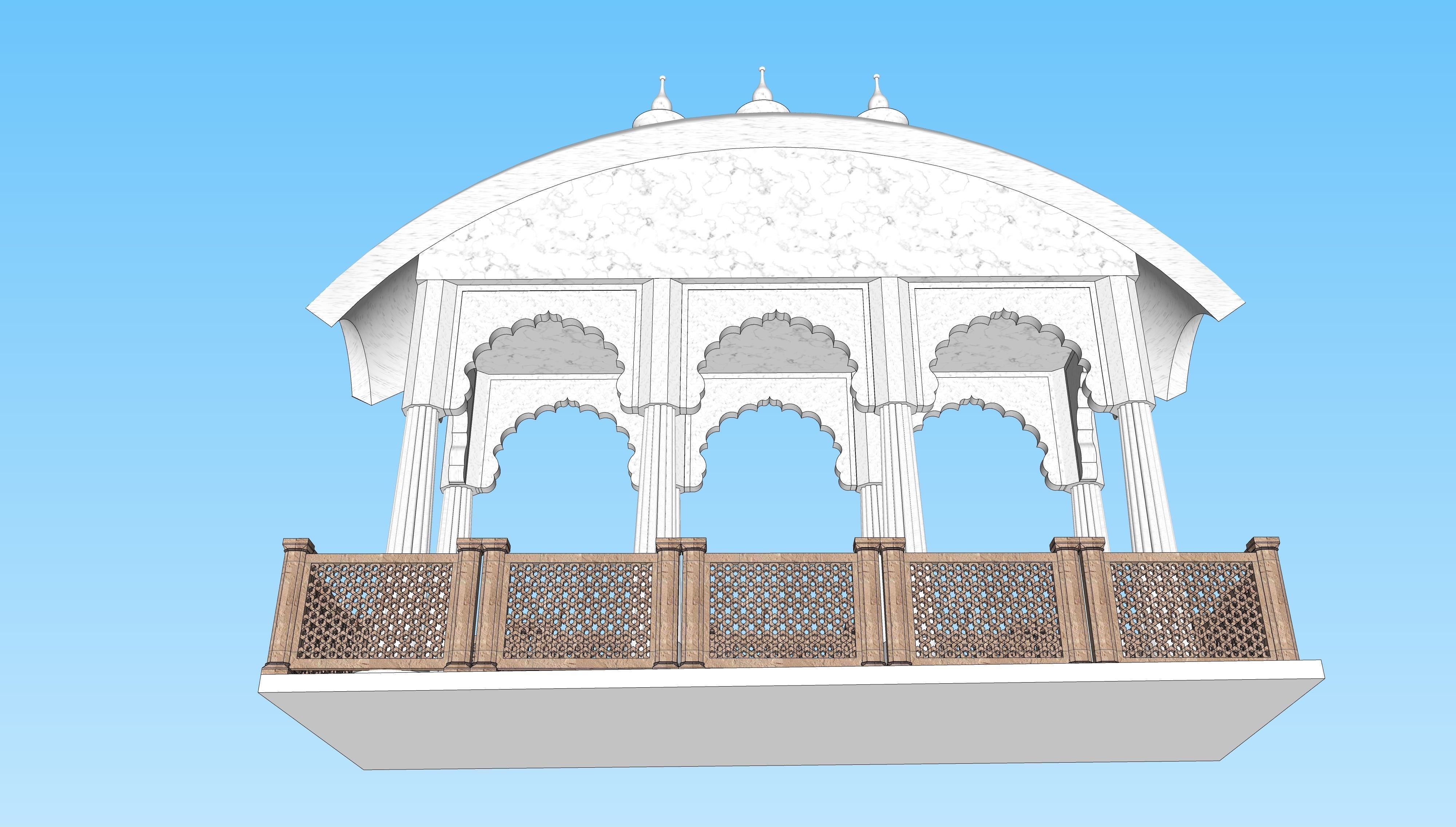 indian jodhpuri stone chatri temple 3D model | CGTrader