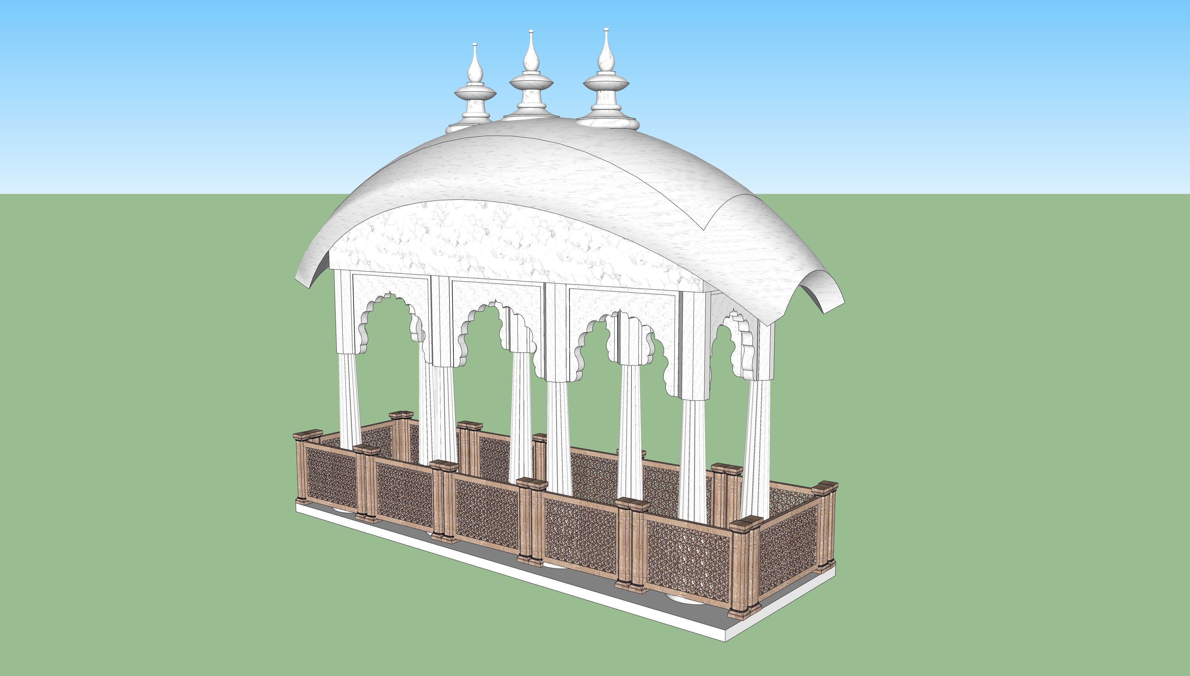 indian jodhpuri stone chatri temple 3D model | CGTrader
