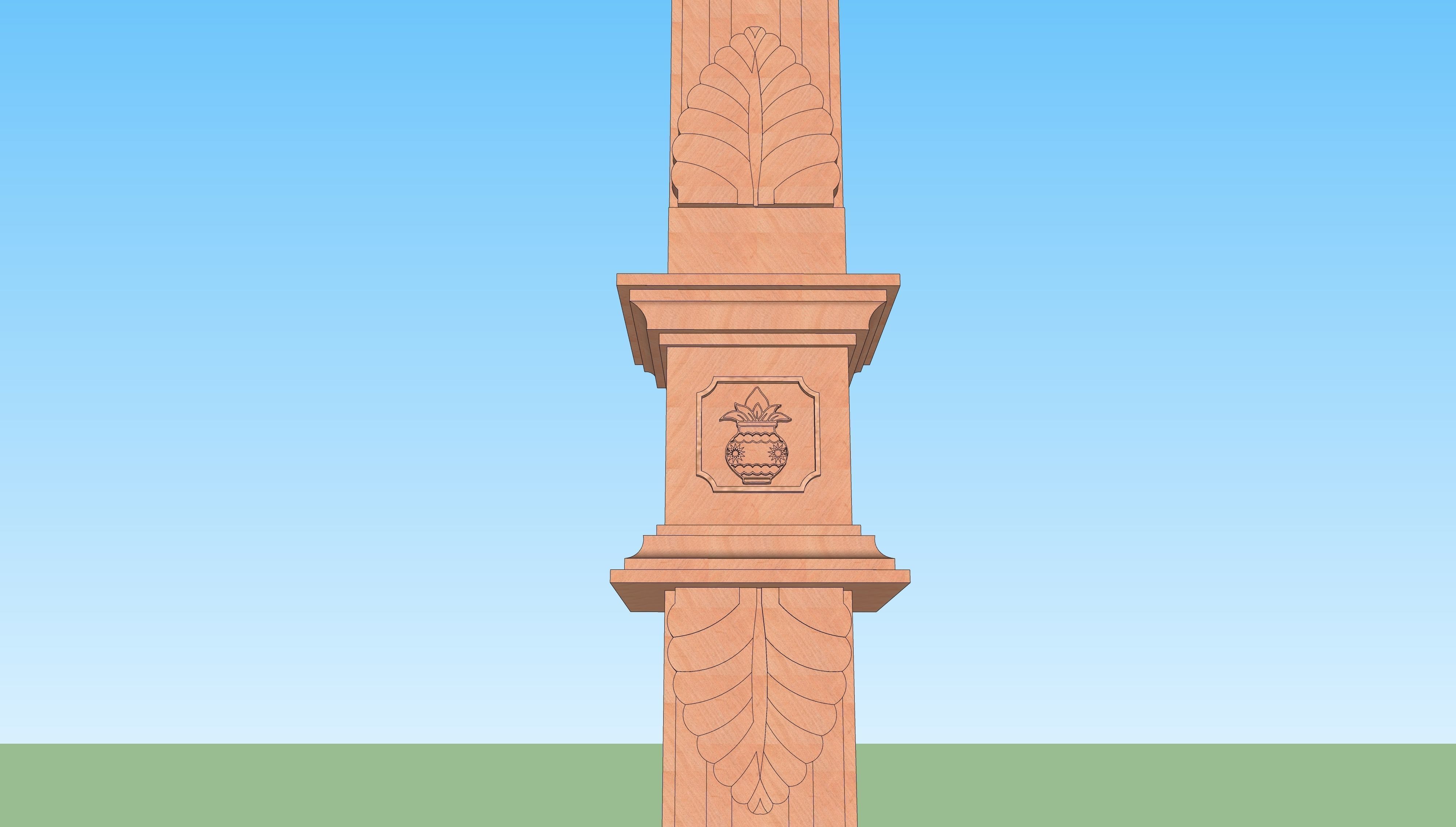 3D model indian jodhpuri stone piller column VR / AR / low-poly | CGTrader