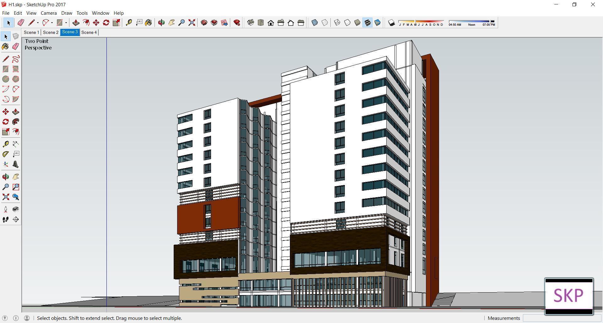 Sketchup Hotel H1 3D model | CGTrader
