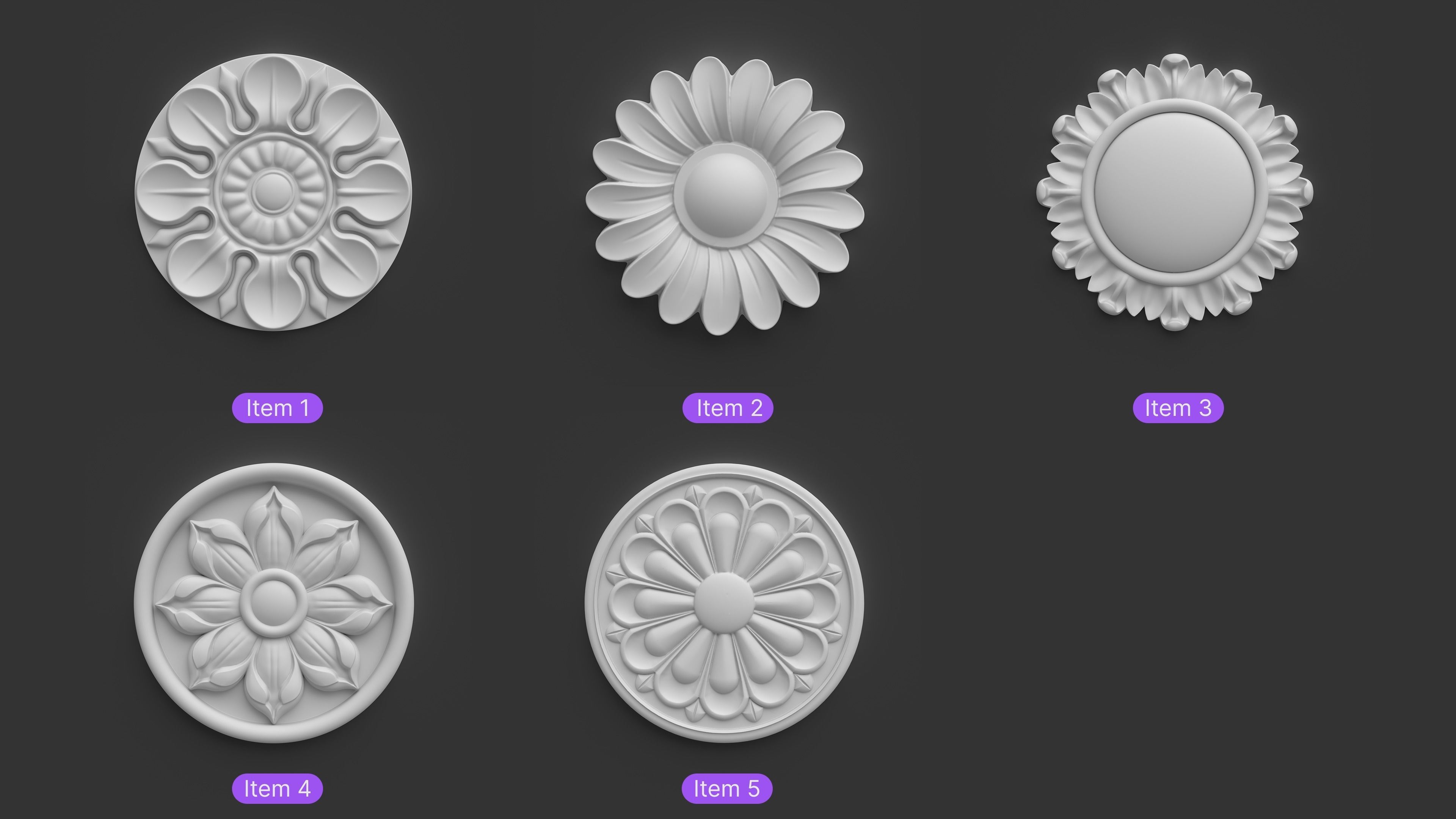 Free CNC model Sculpted Ornament Pack VOL 1 free 3D model 3D printable ...