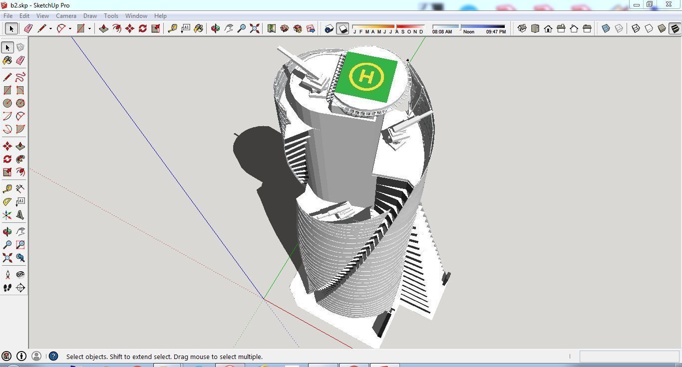 Sketchup Tower B2 free 3D model | CGTrader