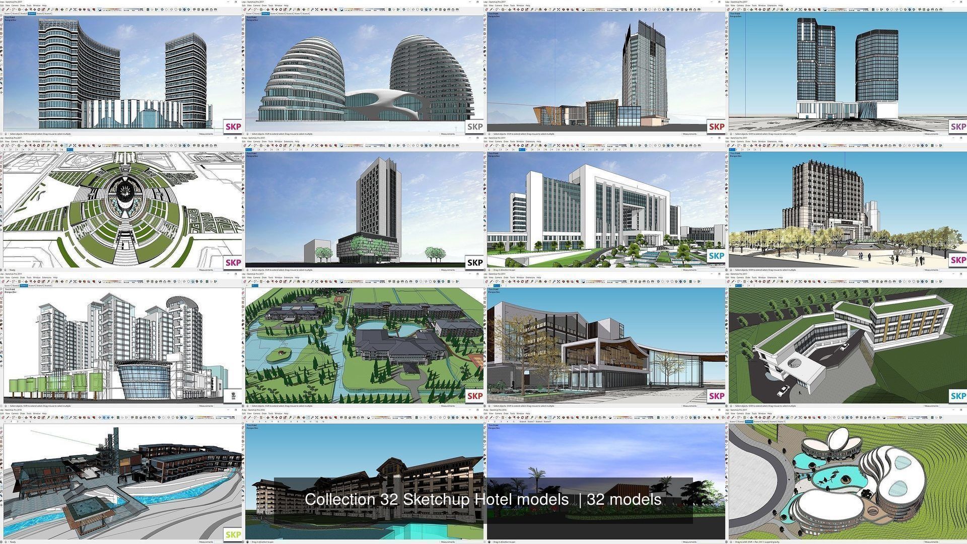 Collection 32 Sketchup Hotel models | CGTrader