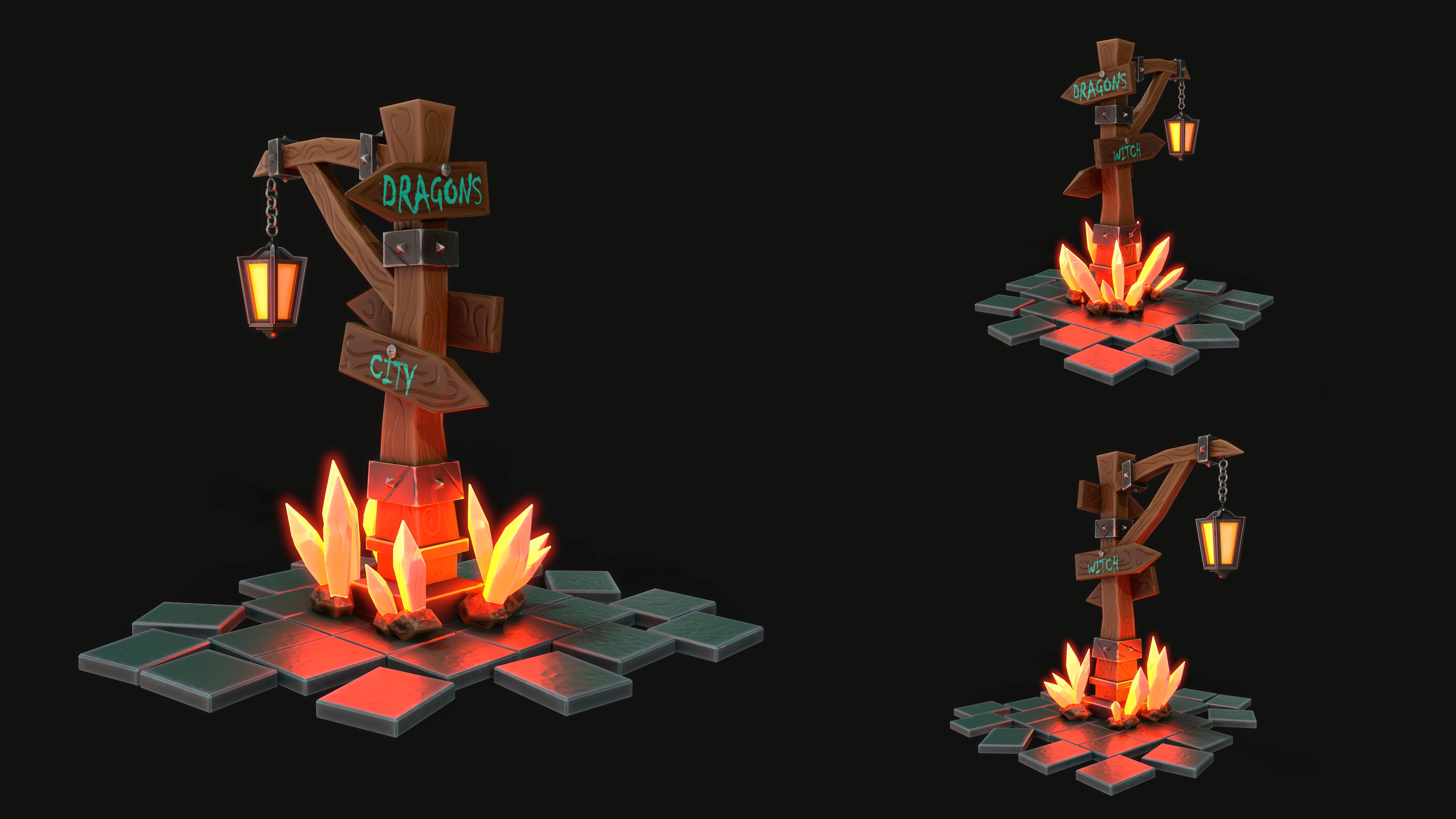 3D model Road sign in cartoon style VR / AR / low-poly | CGTrader