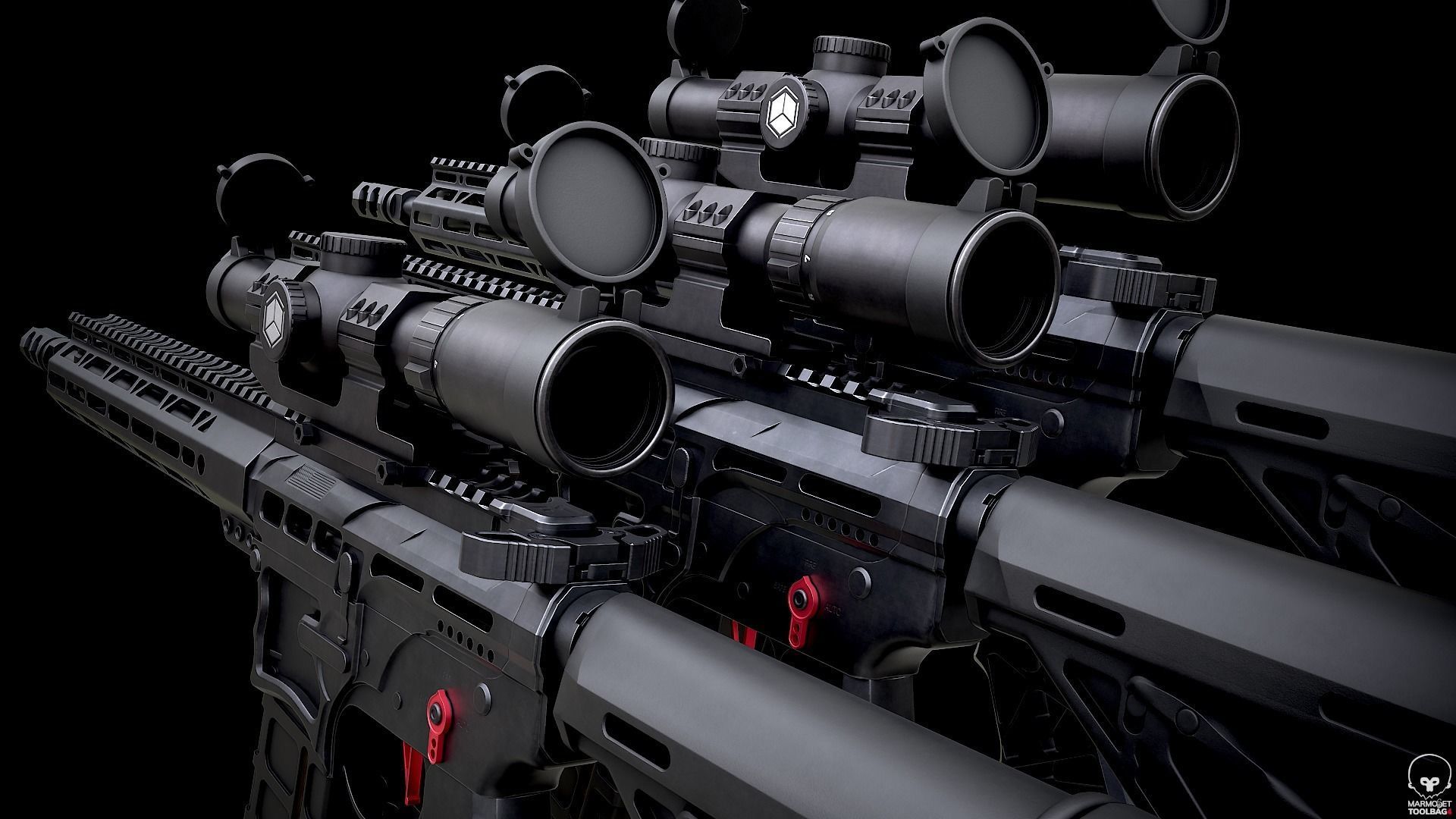 3D model M4 Skeletonized F1 Firearms VR / AR / low-poly | CGTrader