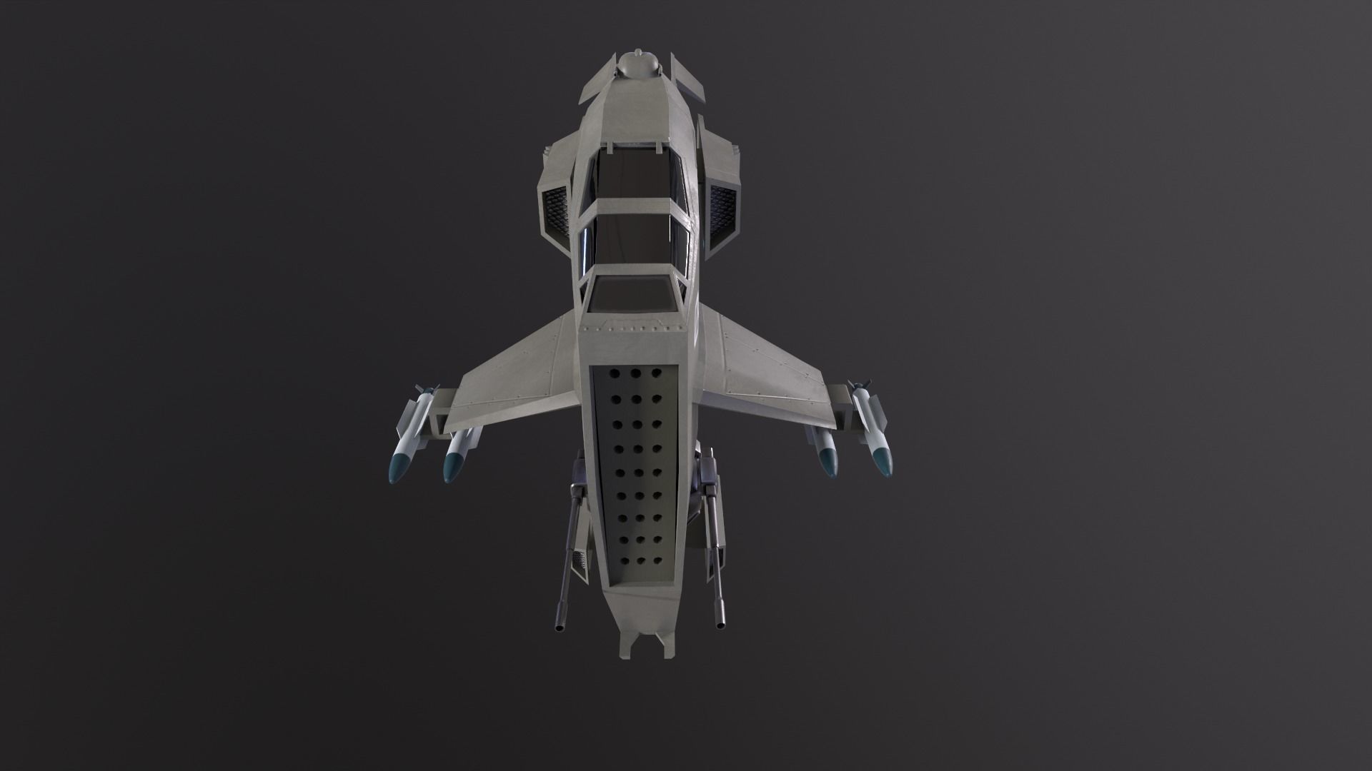 3D model starship fighter lowpoly model SCI fi VR / AR / low-poly ...