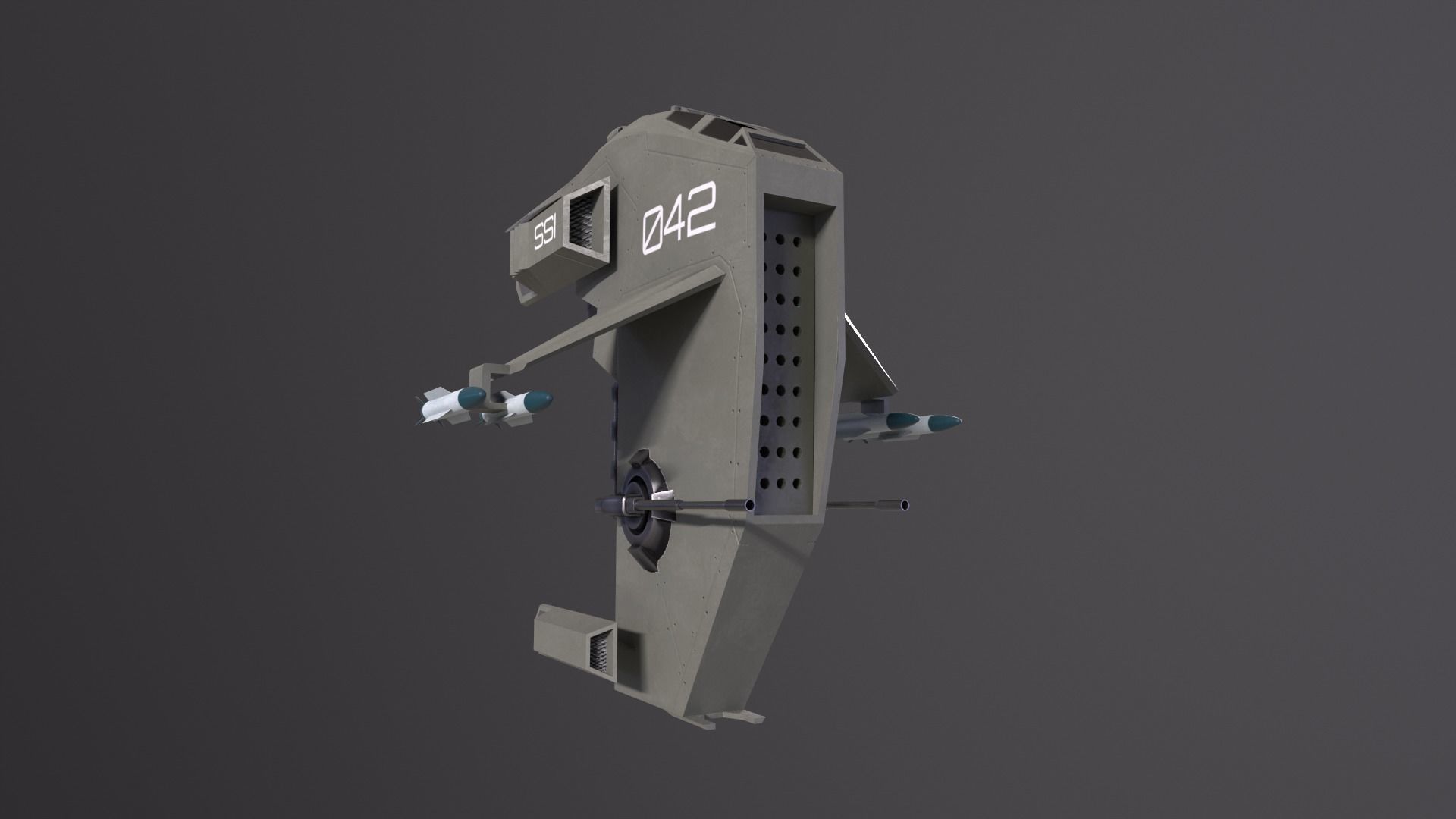 3D model starship fighter lowpoly model SCI fi VR / AR / low-poly ...