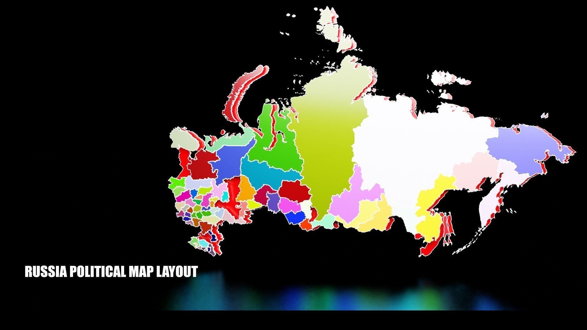 3D model RUSSIA POLITICAL MAP LAYOUT VR / AR / low-poly | CGTrader