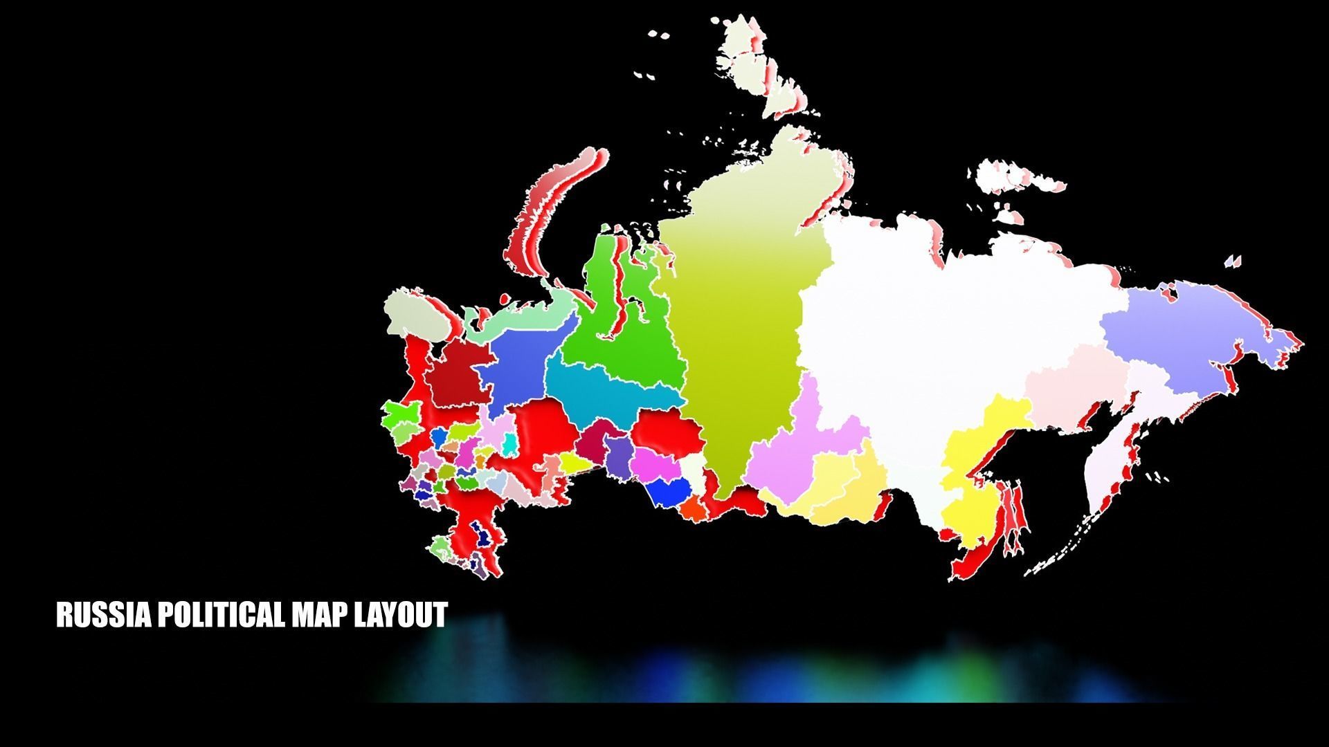 3D model RUSSIA POLITICAL MAP LAYOUT VR / AR / low-poly | CGTrader