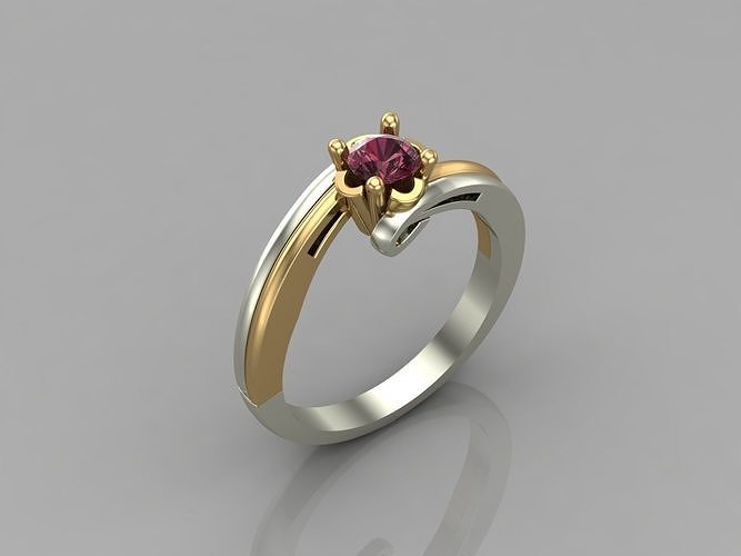 Women Ring With Stone Mix Model 3DM 48 3D model 3D printable | CGTrader