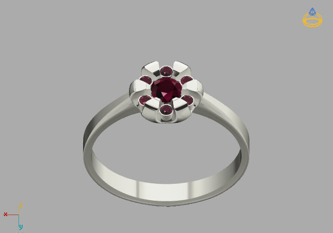 Women Ring With Stone Mix Model 3DM 44 3D model 3D printable | CGTrader