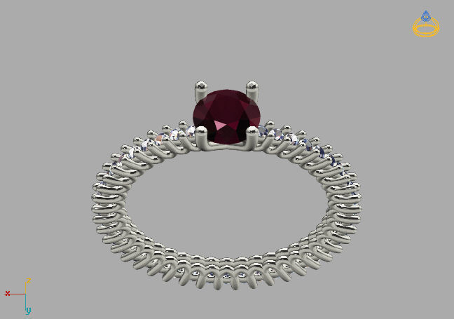 Women Ring With Stone Mix Model 3DM 43 3D model 3D printable | CGTrader