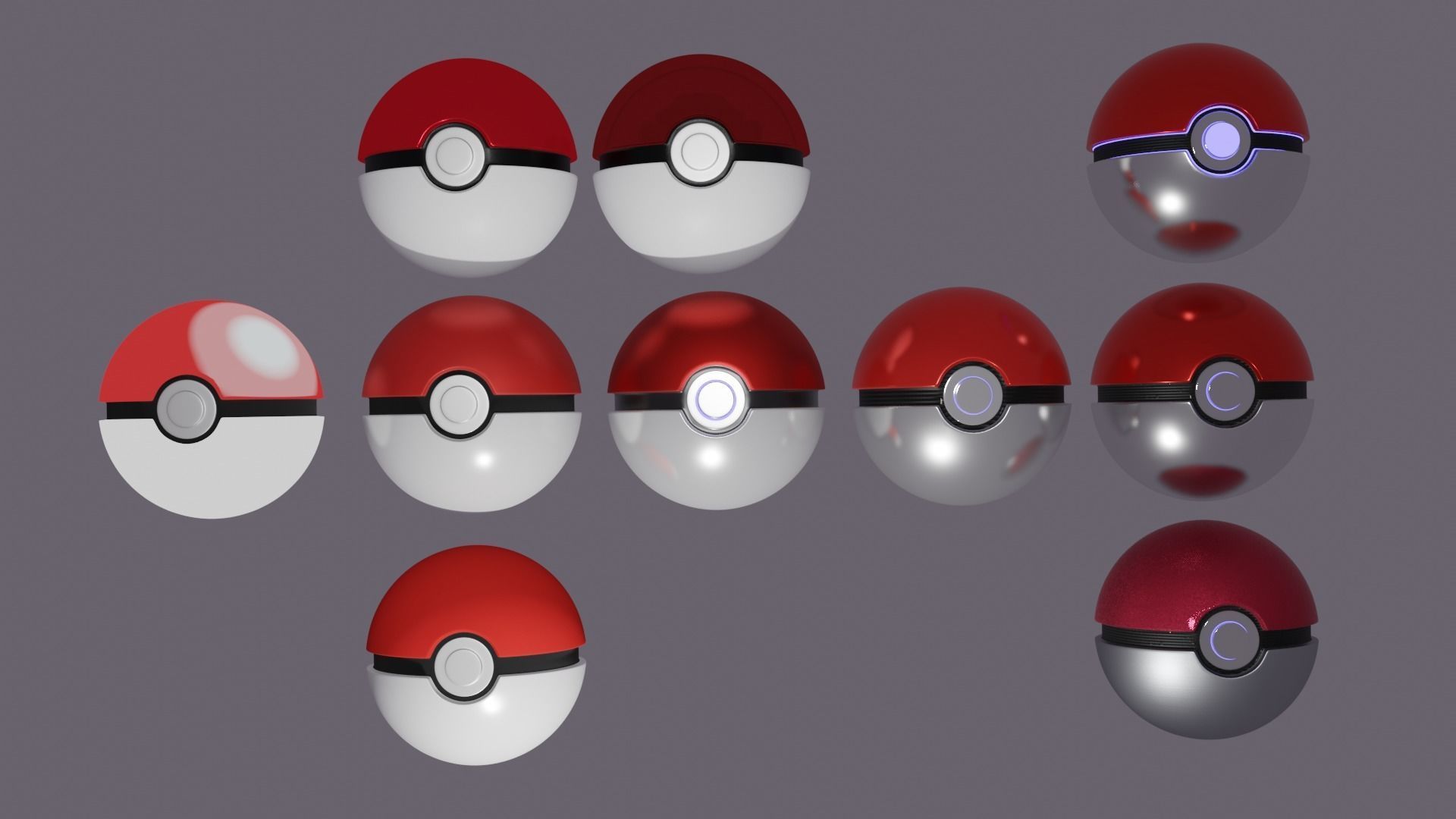 Assorted Pokeballs 3D model | CGTrader