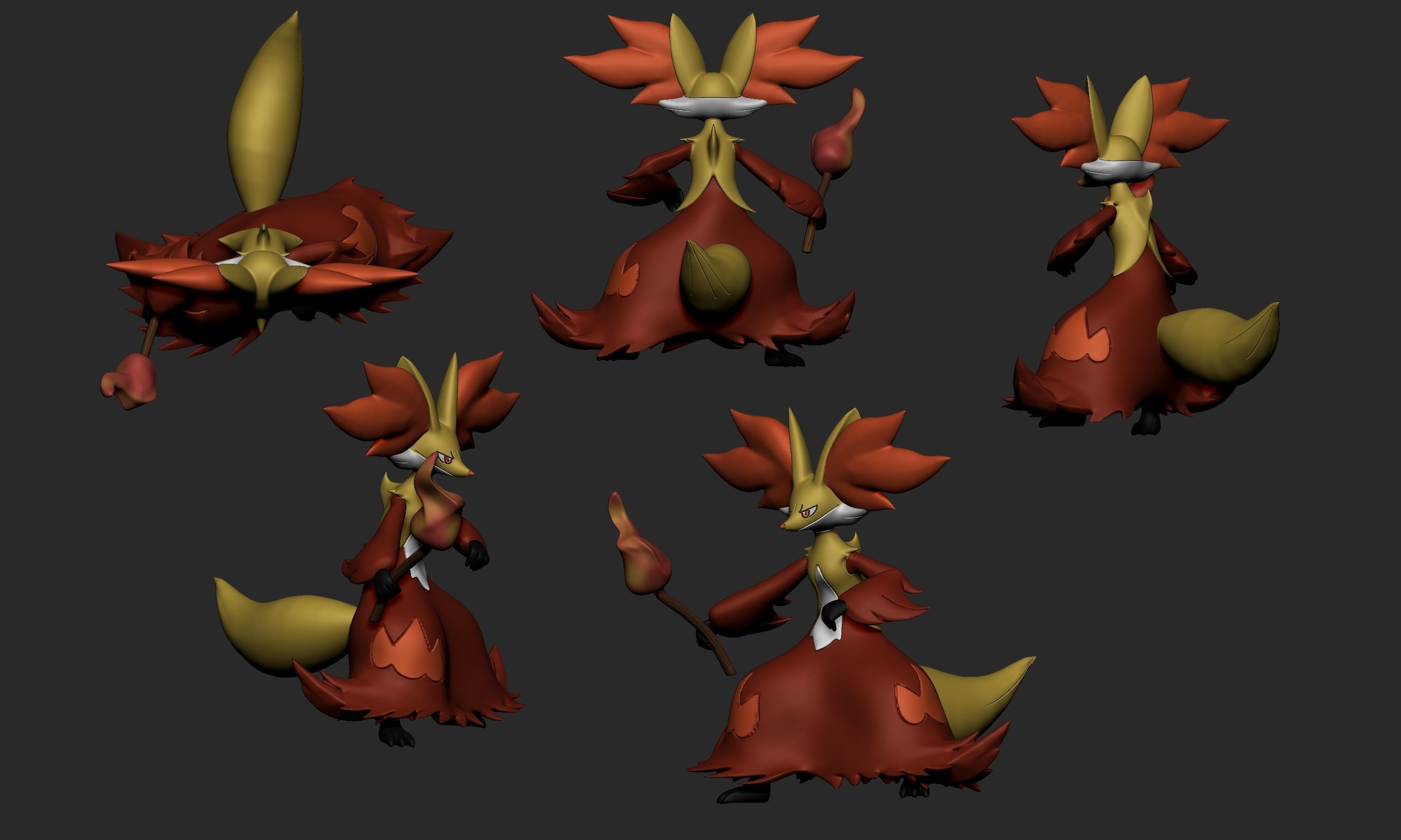 Pokemon - Delphox 3D model 3D printable | CGTrader