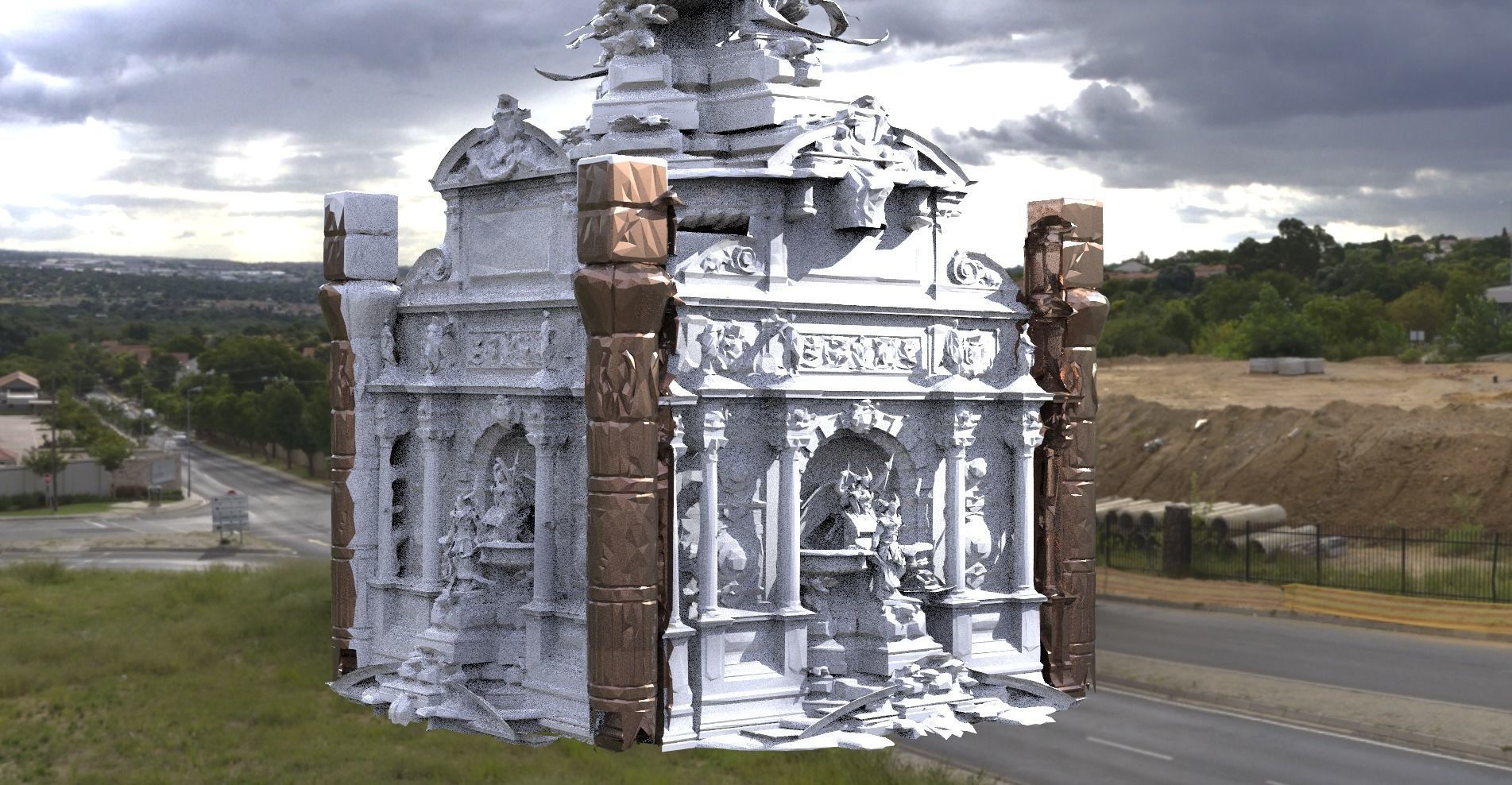 Emperors Baroque ancients stone temple 1 3D model | CGTrader