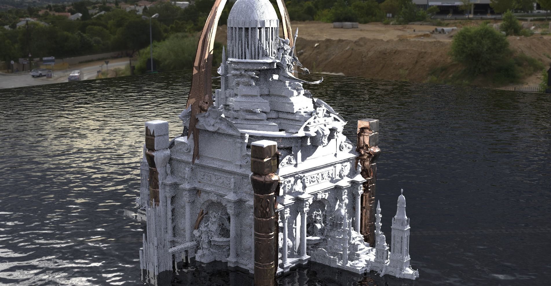 Emperors Baroque ancients stone temple 3D model | CGTrader