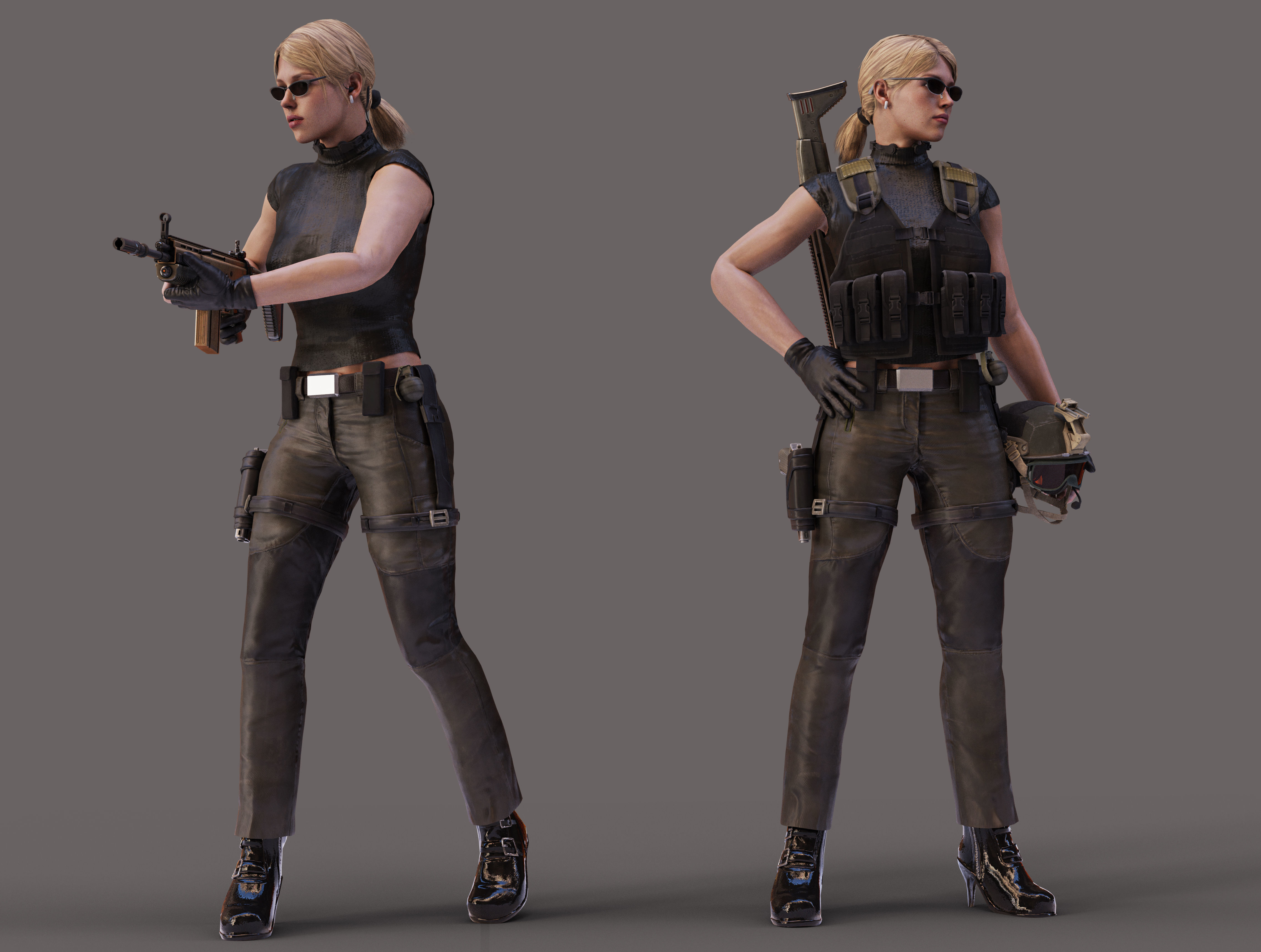 Special Force Girl Base Model free 3D model rigged | CGTrader
