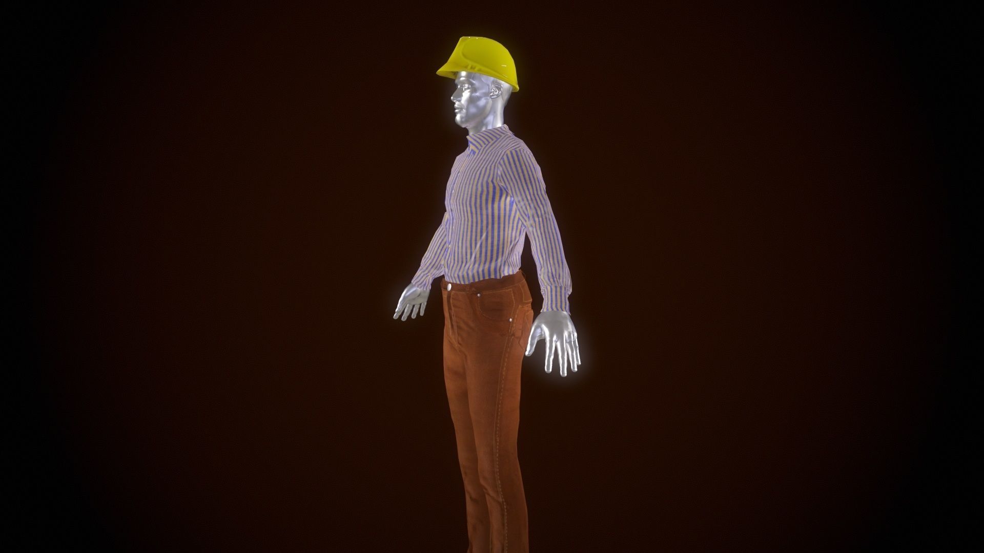 3D model Rigged Construction Worker Engineer Uniform Low Poly GameReady ...