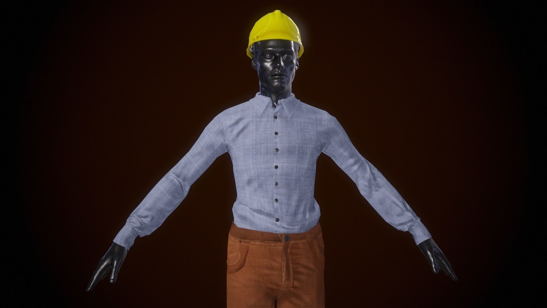 3D model Rigged Construction Worker Engineer Uniform Low Poly GameReady ...