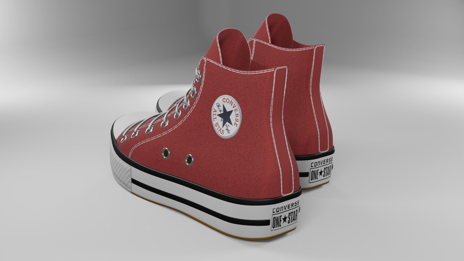 Red converse sneakers 3D model | CGTrader