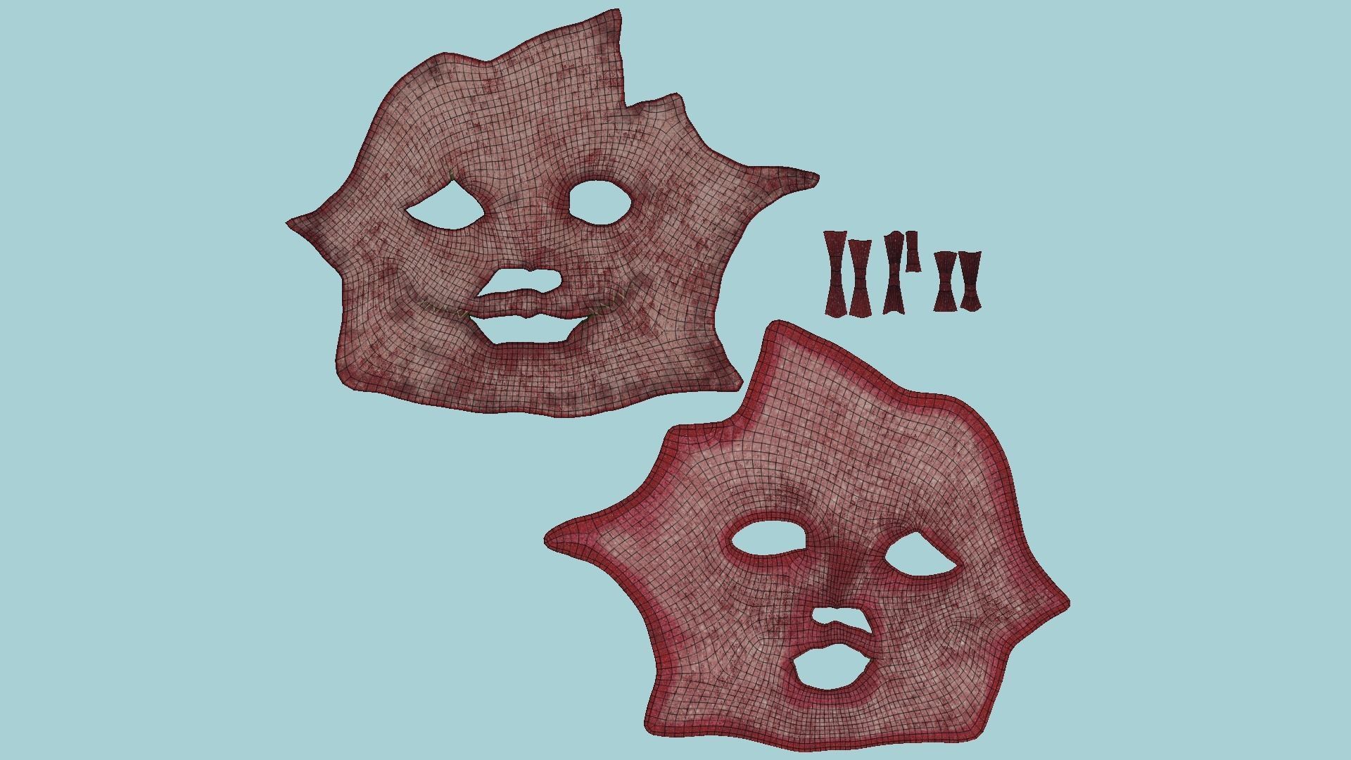 3D model Human Skin Terror Mask A03 Full Blood - Character Costume VR ...