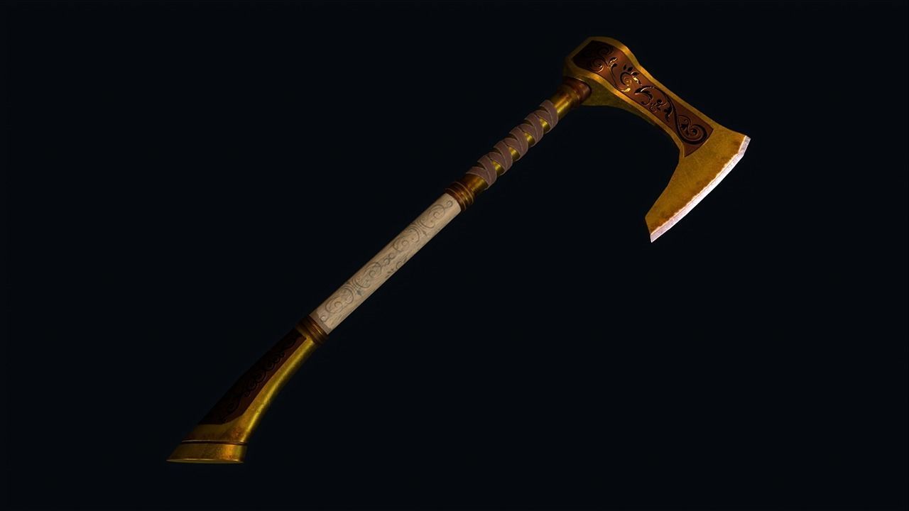 3D model Battle Axe Gold VR / AR / low-poly | CGTrader