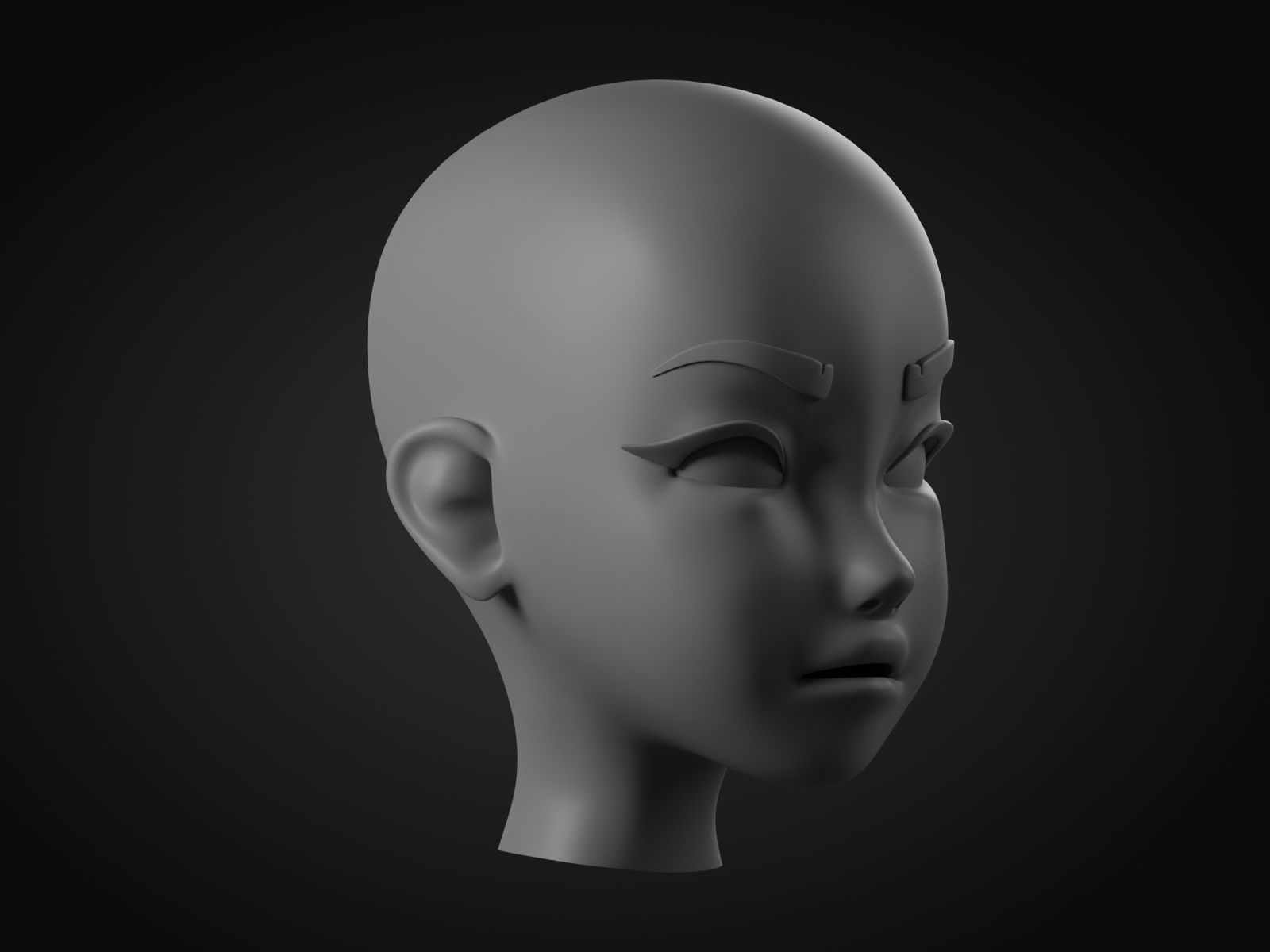 3D model Base Mesh Stylized Girl Head VR / AR / low-poly | CGTrader