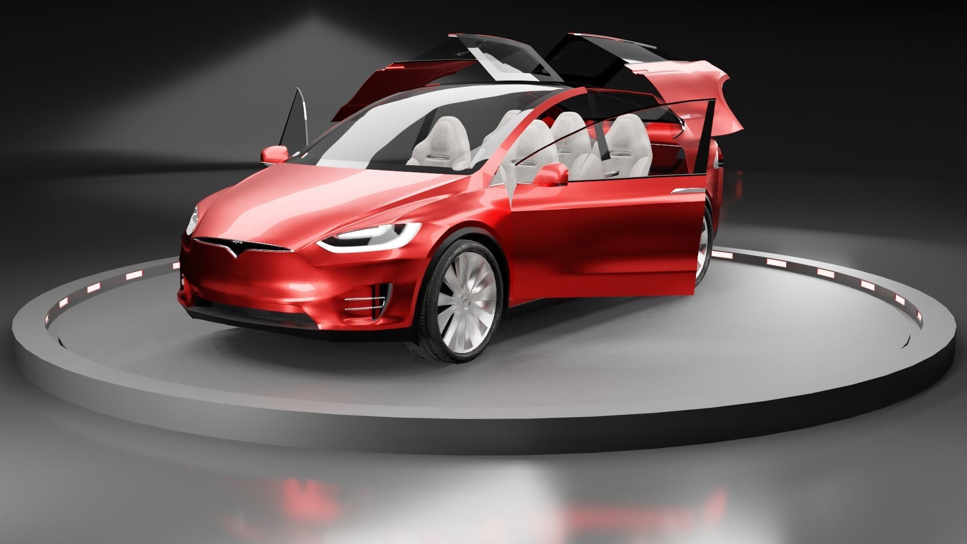 Tesla Model X 2019 Red Car 3D model | CGTrader